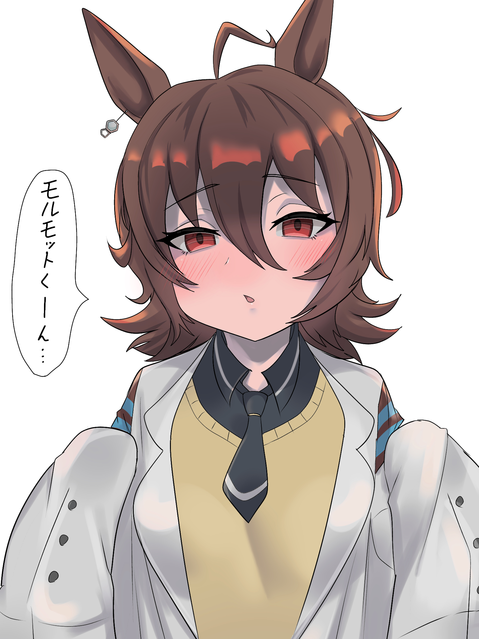 Safebooru - 1girl agnes tachyon (umamusume) ahoge animal ears aramaru bangs black neckwear black ...