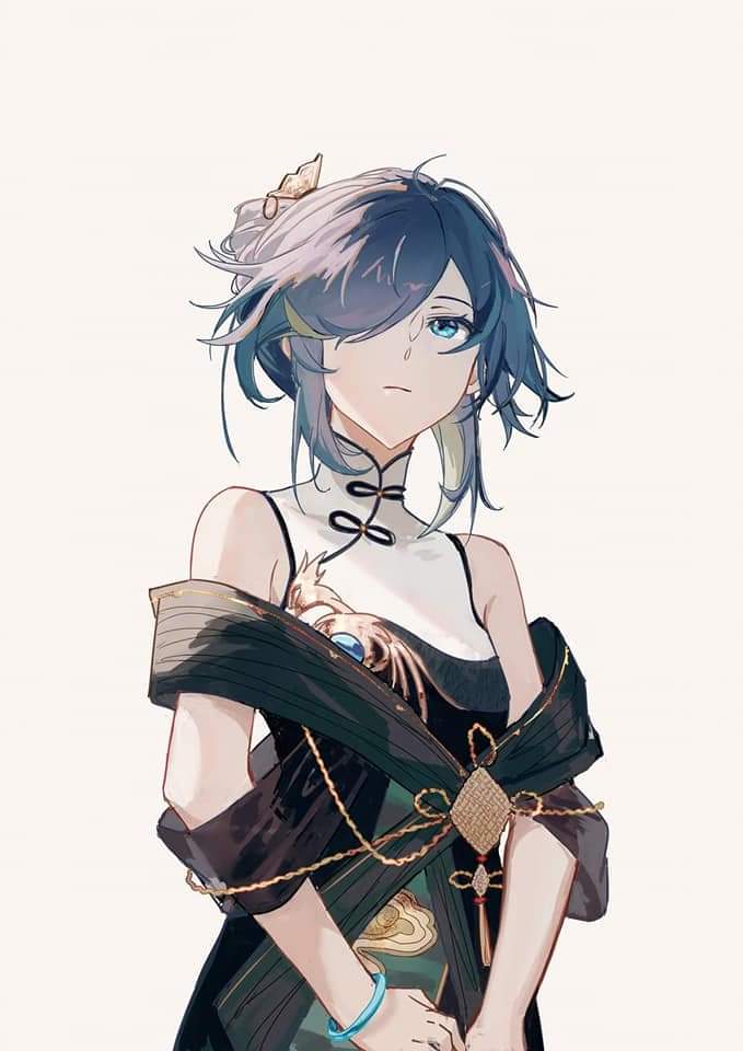 Safebooru - 1girl alternate hairstyle bird blue eyes china dress chinese clothes dress fu hua fu ...