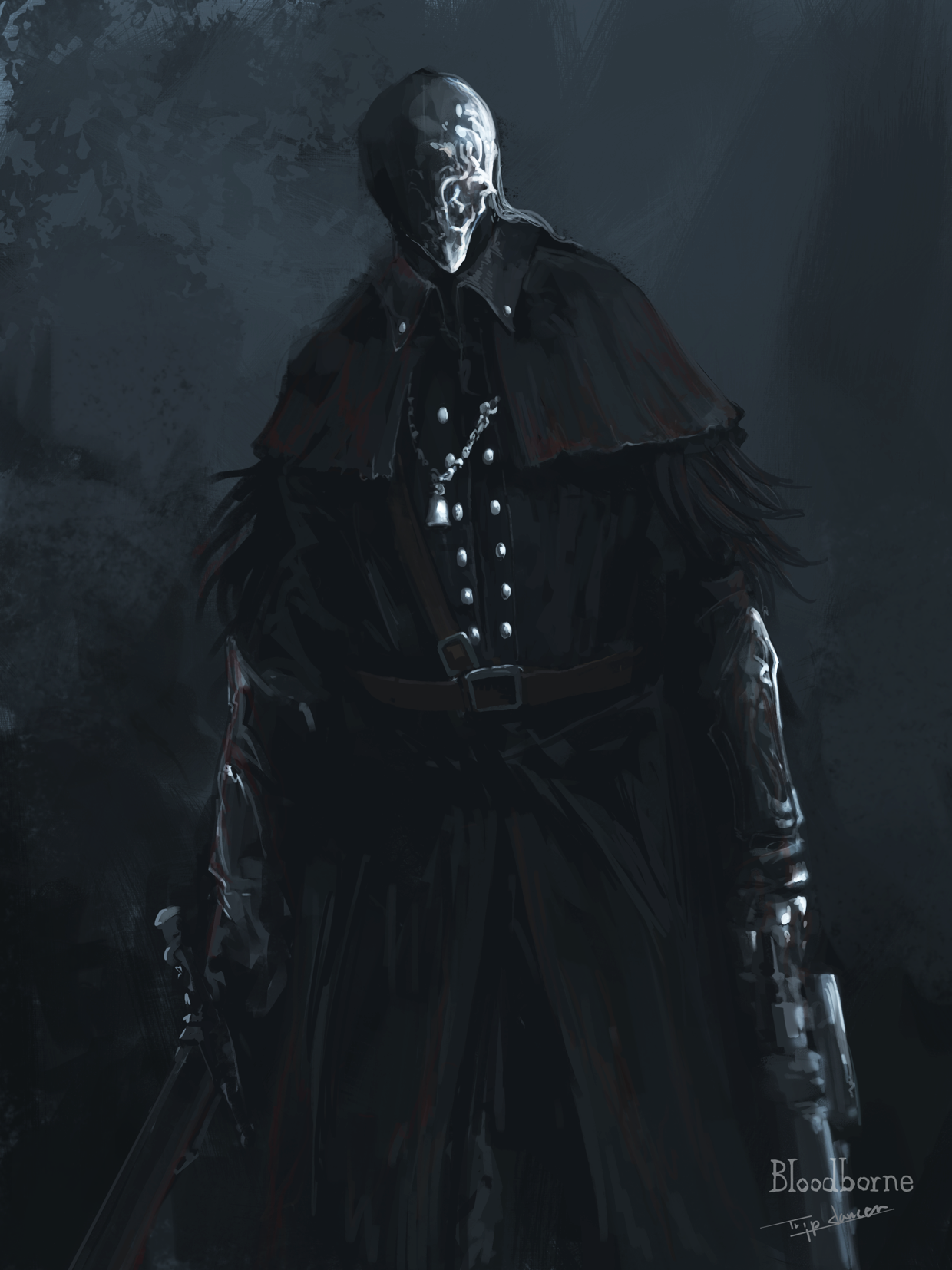 Safebooru - 1boy artist name belt bloodborne bloody crow of cainhurst ...