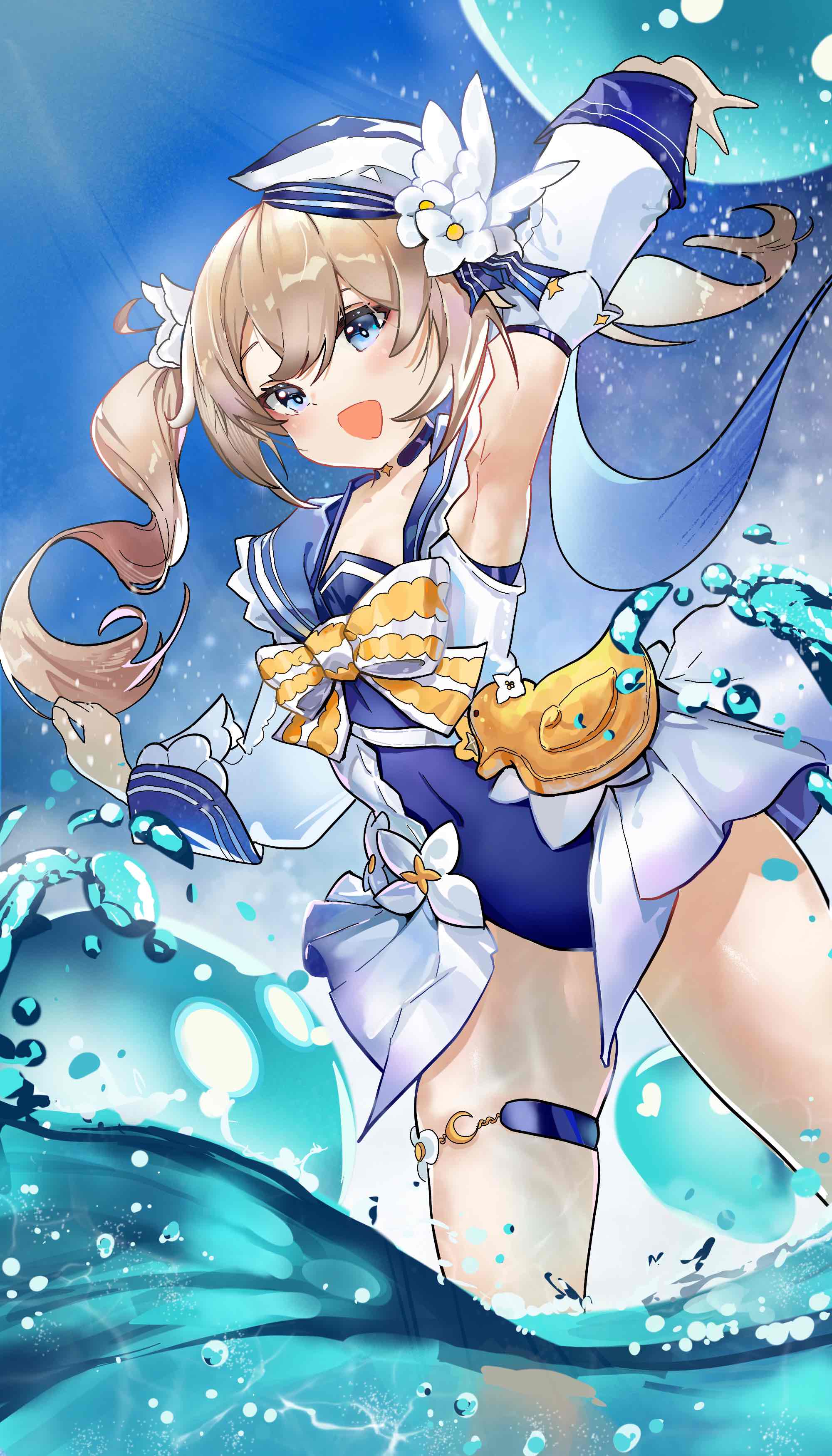 Safebooru - 1girl absurdres armpits bangs barbara pegg blonde hair blue eyes blush breasts ...