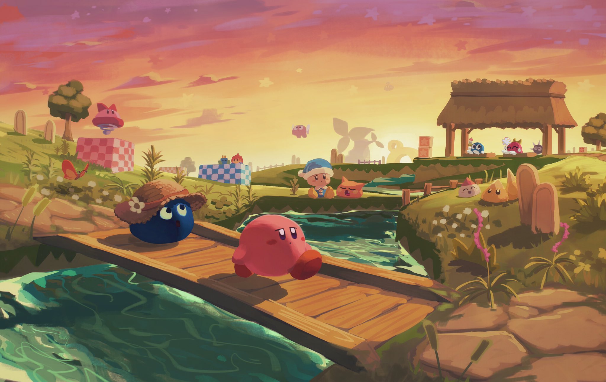 Safebooru - bobo (kirby) bouncy (kirby) bridge bronto burt bug ...