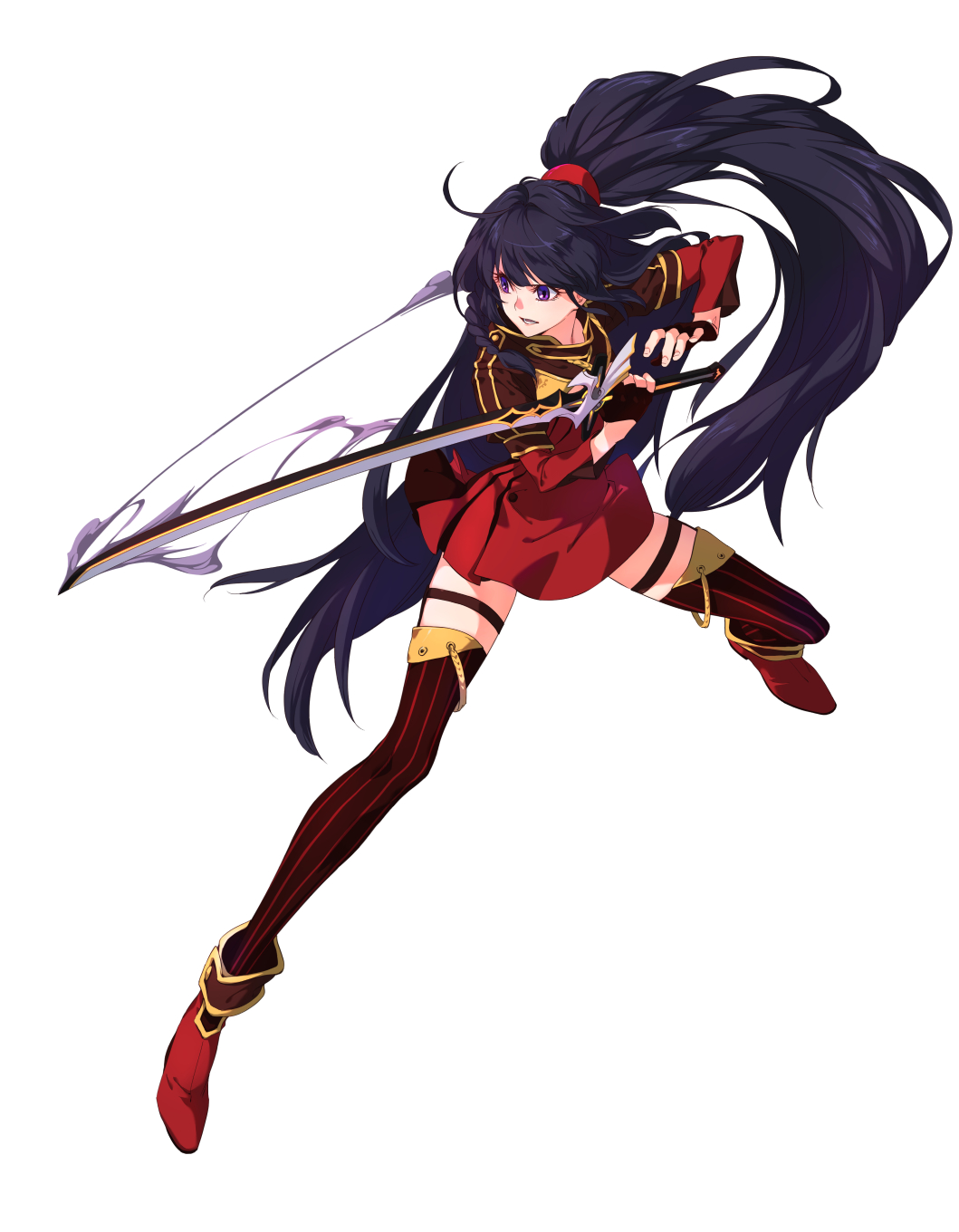 Safebooru - amenoki bangs black eyes black gloves black hair boots ...