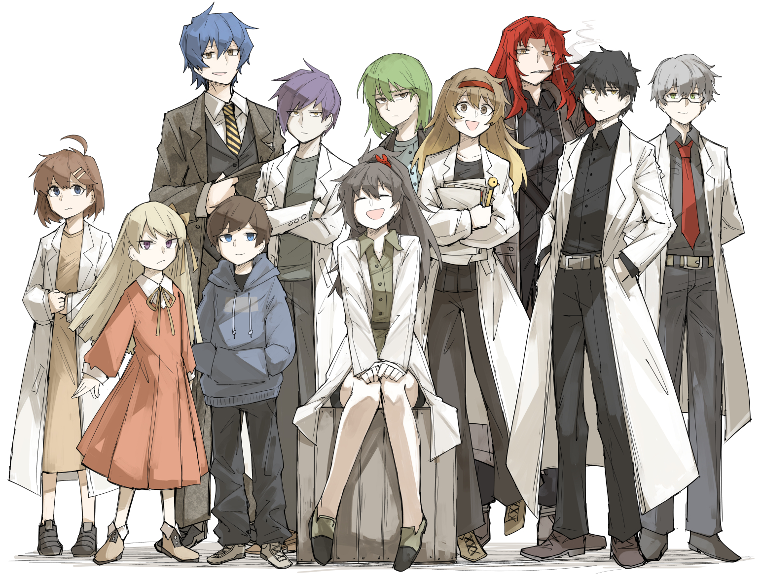 Safebooru - 5girls 6+boys a (lobotomy corporation) benjamin (lobotomy ...