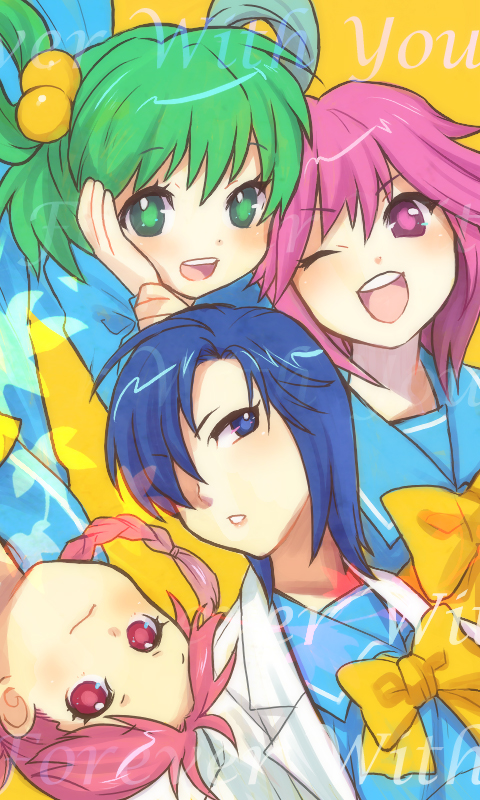 Safebooru - asahina yuko blue eyes blue hair green eyes green hair hair ...
