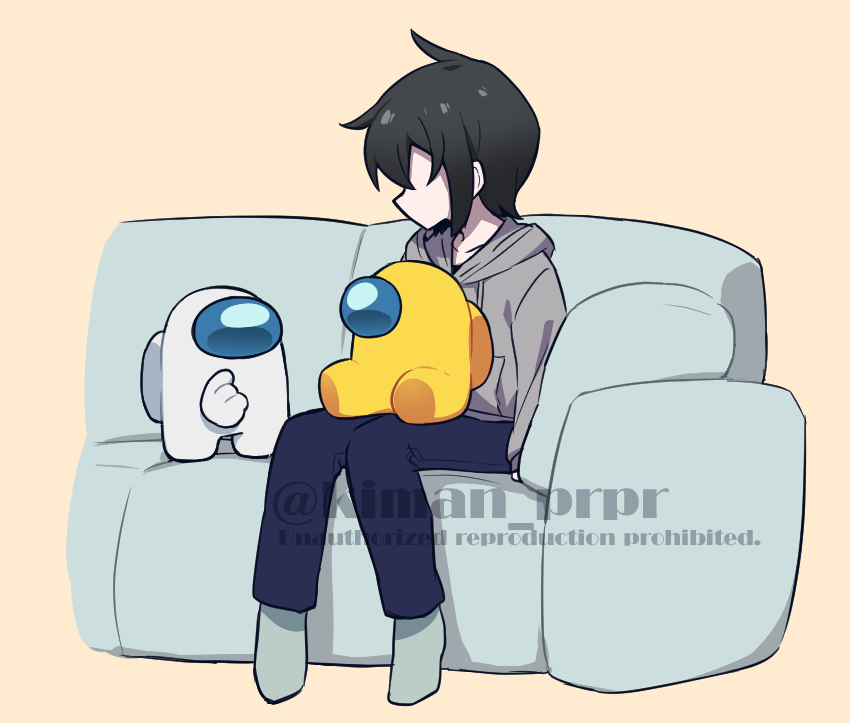 Safebooru - 1other ambiguous gender among us bangs blue pants ...