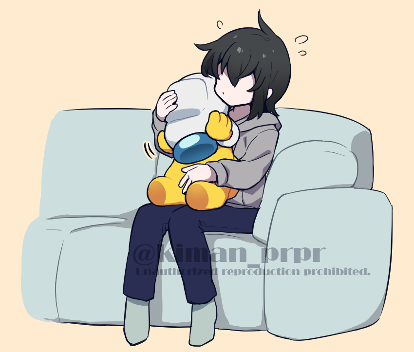 Safebooru - 1other ambiguous gender among us bangs blue pants climbing ...