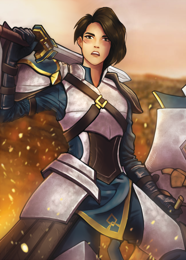 Safebooru - 1girl amaya the dragon prince armor blush brown hair ...