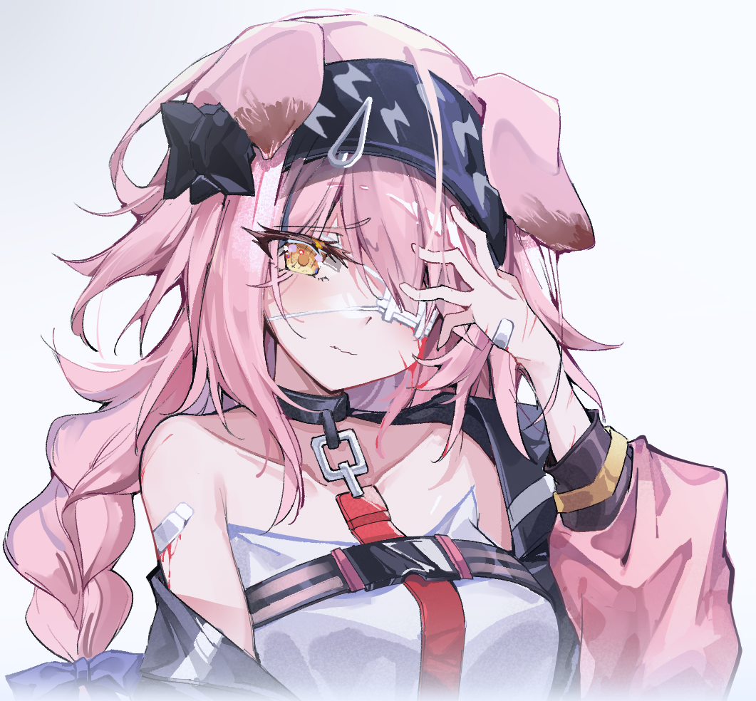 Safebooru - 1girl a fu jiade luo animal ears arknights bangs bare shoulders black bow black ...