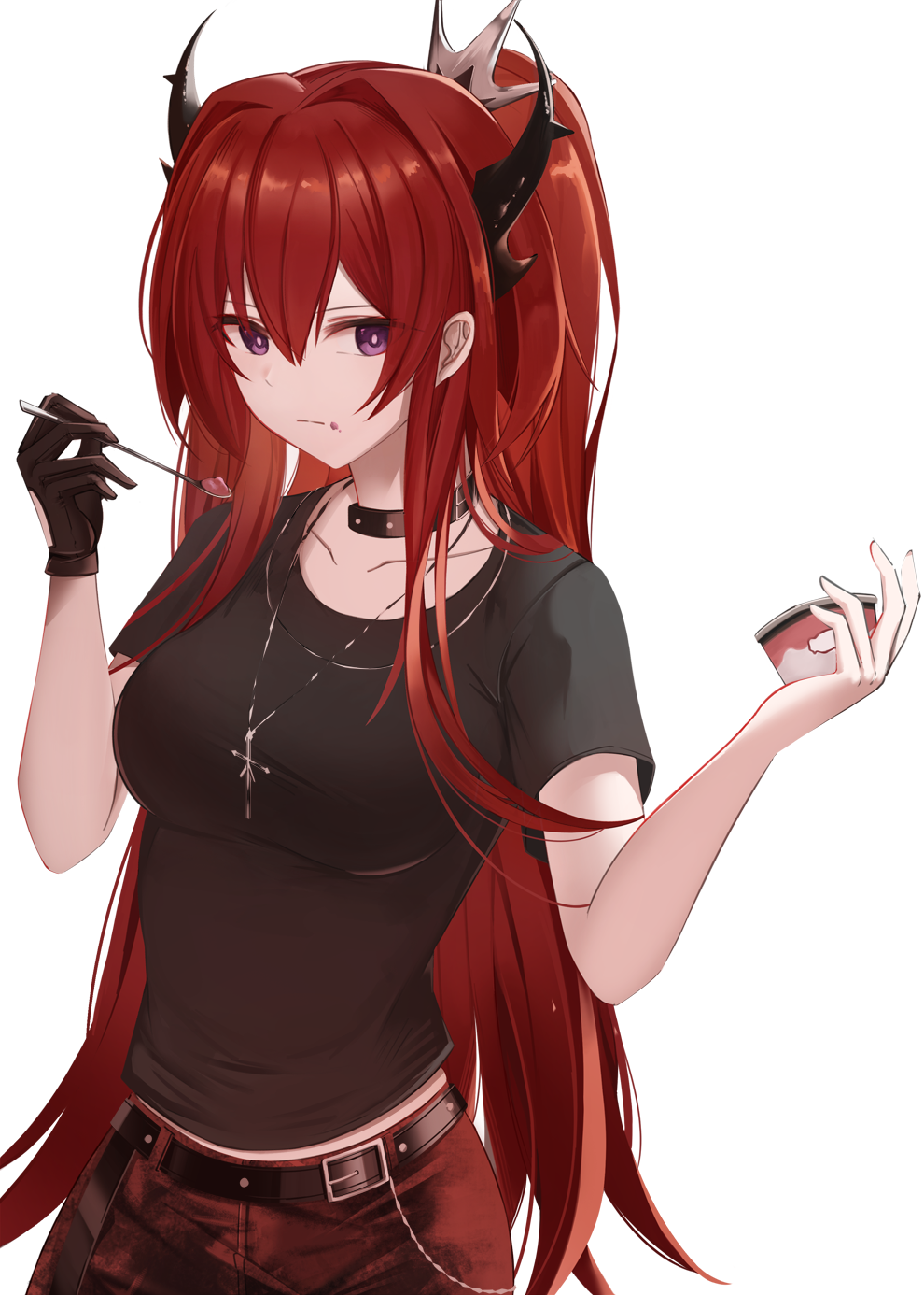 Safebooru - 1girl arknights belt black choker black gloves black shirt blitzkrieg (index unknown ...