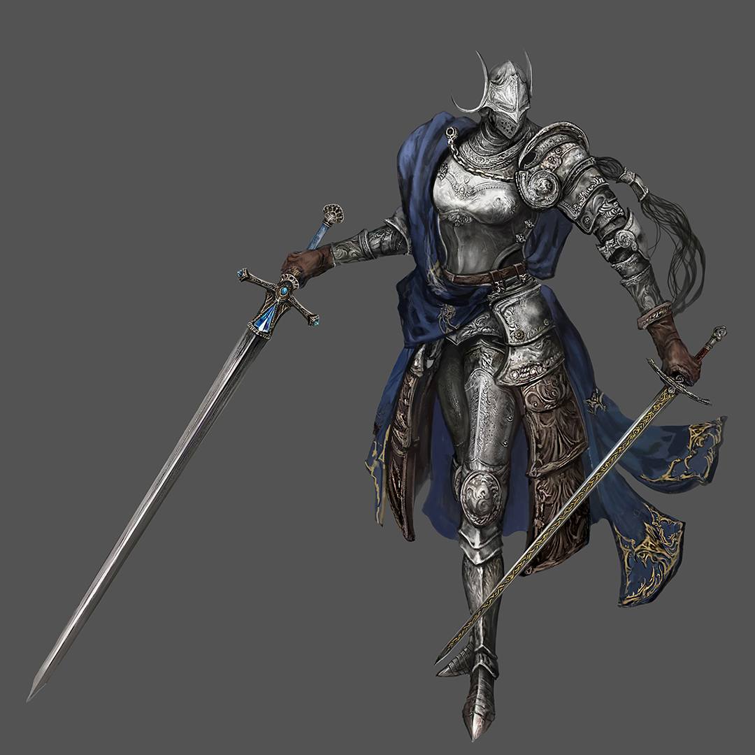 Safebooru - 1girl armor armored skirt asymmetrical dual wielding black ...