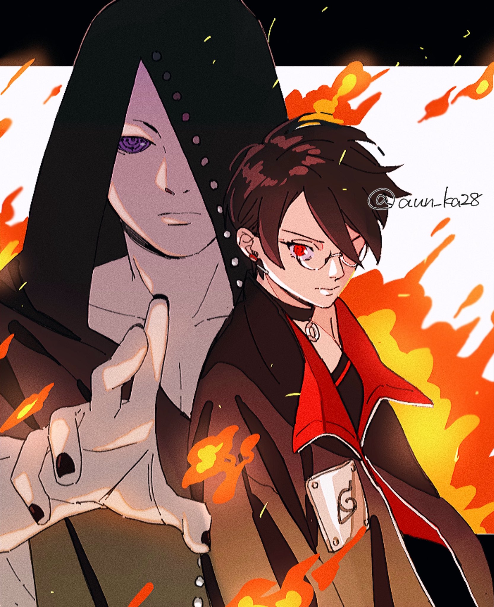 Safebooru - 1boy 1girl black choker black nails boruto: two blue vortex ...