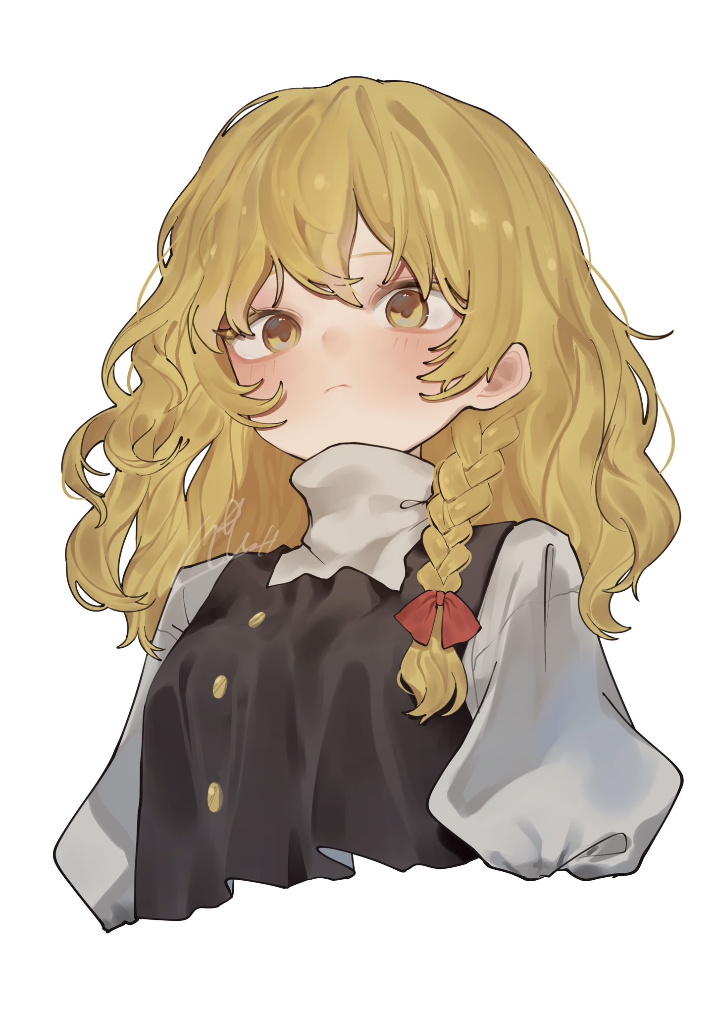 Safebooru - black vest blonde hair bow braid highres kirisame marisa ...