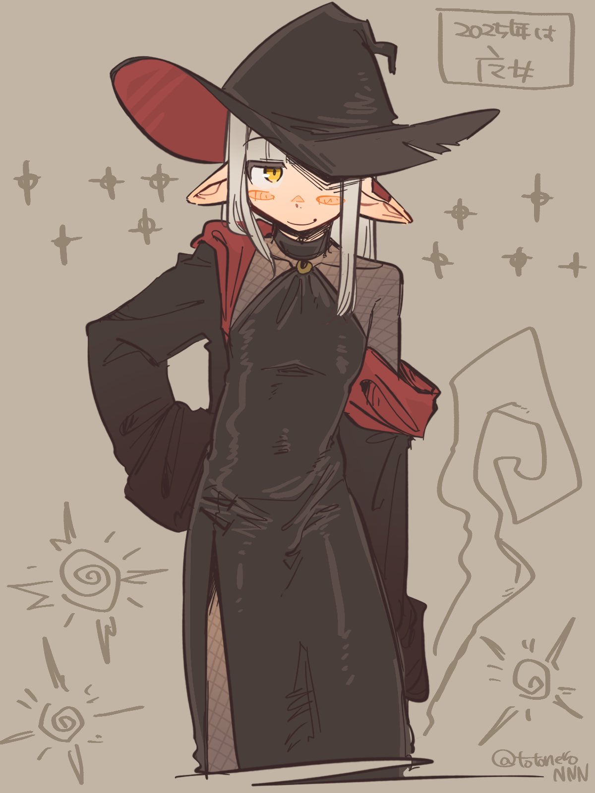 Safebooru - 1boy black dress black hat bodystocking bodysuit closed ...