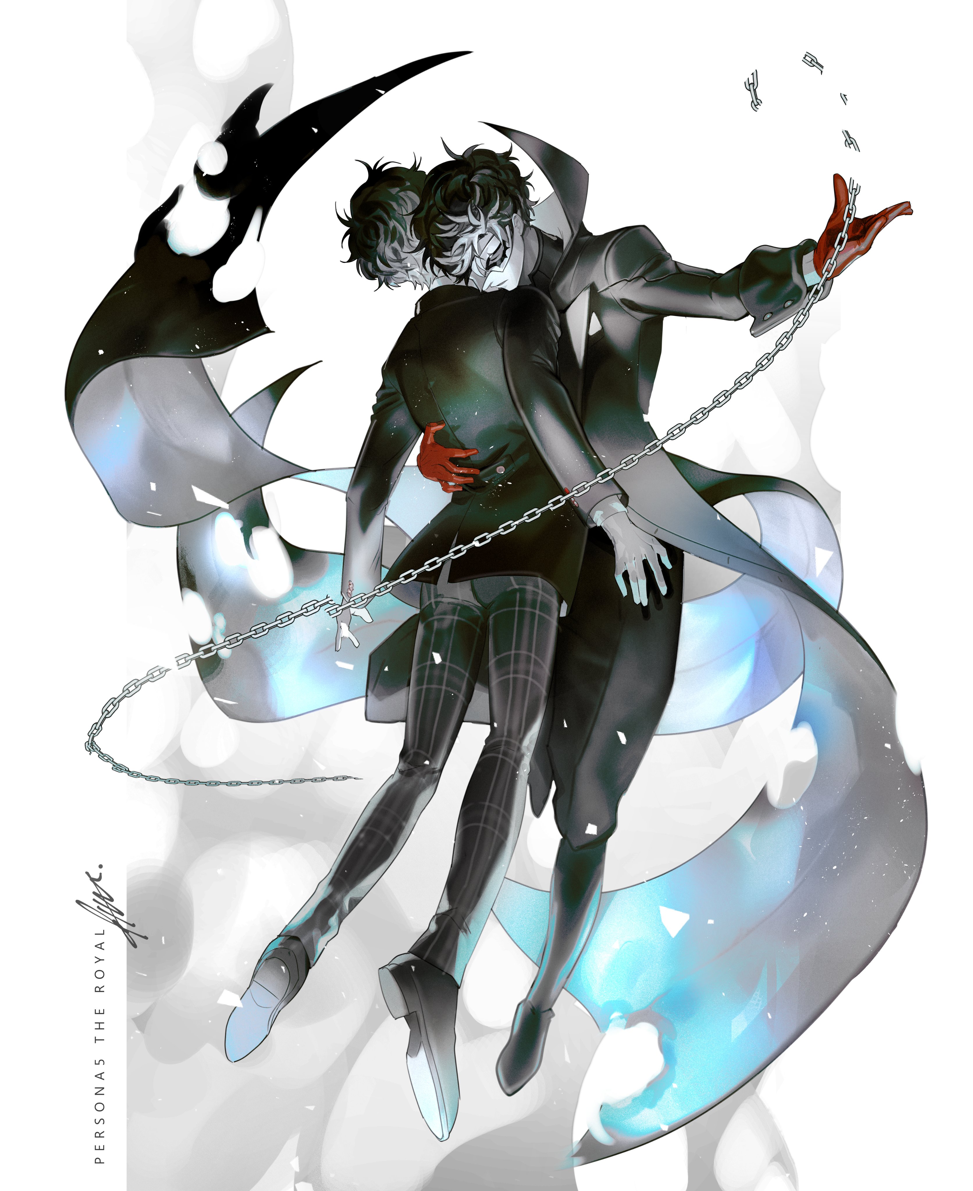 Safebooru - 2boys absurdres amamiya ren bangs black coat black gloves black hair black jacket ...