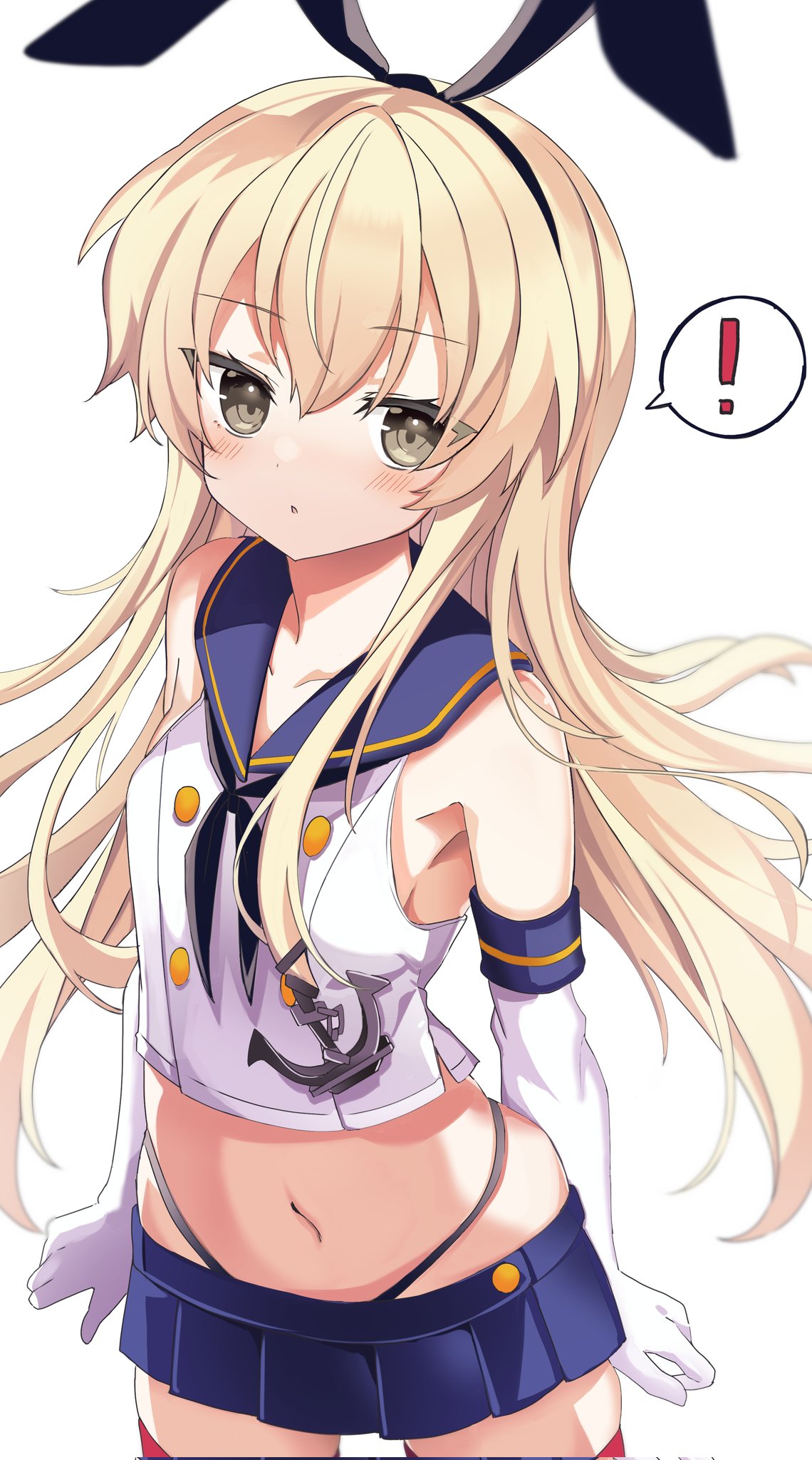 Safebooru - 1girl anchor hair ornament black hairband black neckwear black panties blonde hair ...