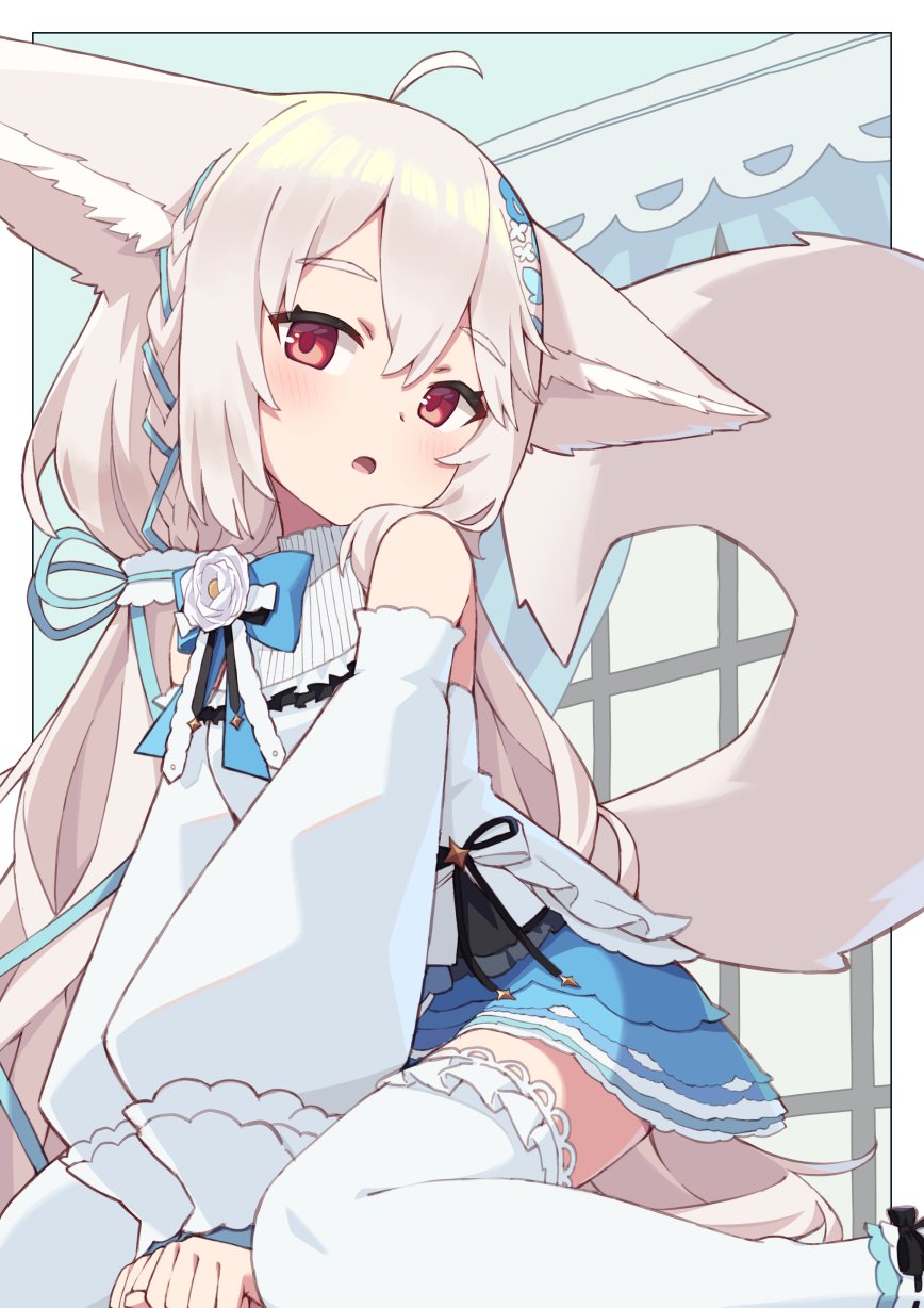 Safebooru - 1girl ahoge animal ear fluff animal ears bangs commentary ...