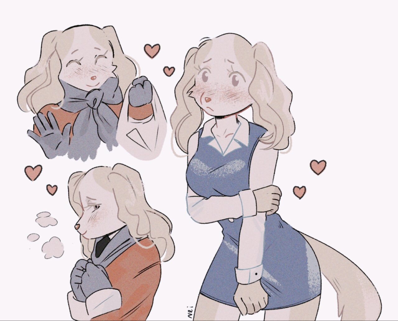 Safebooru - 1girl aggressive retsuko blush bow cerealnei closed eyes ...