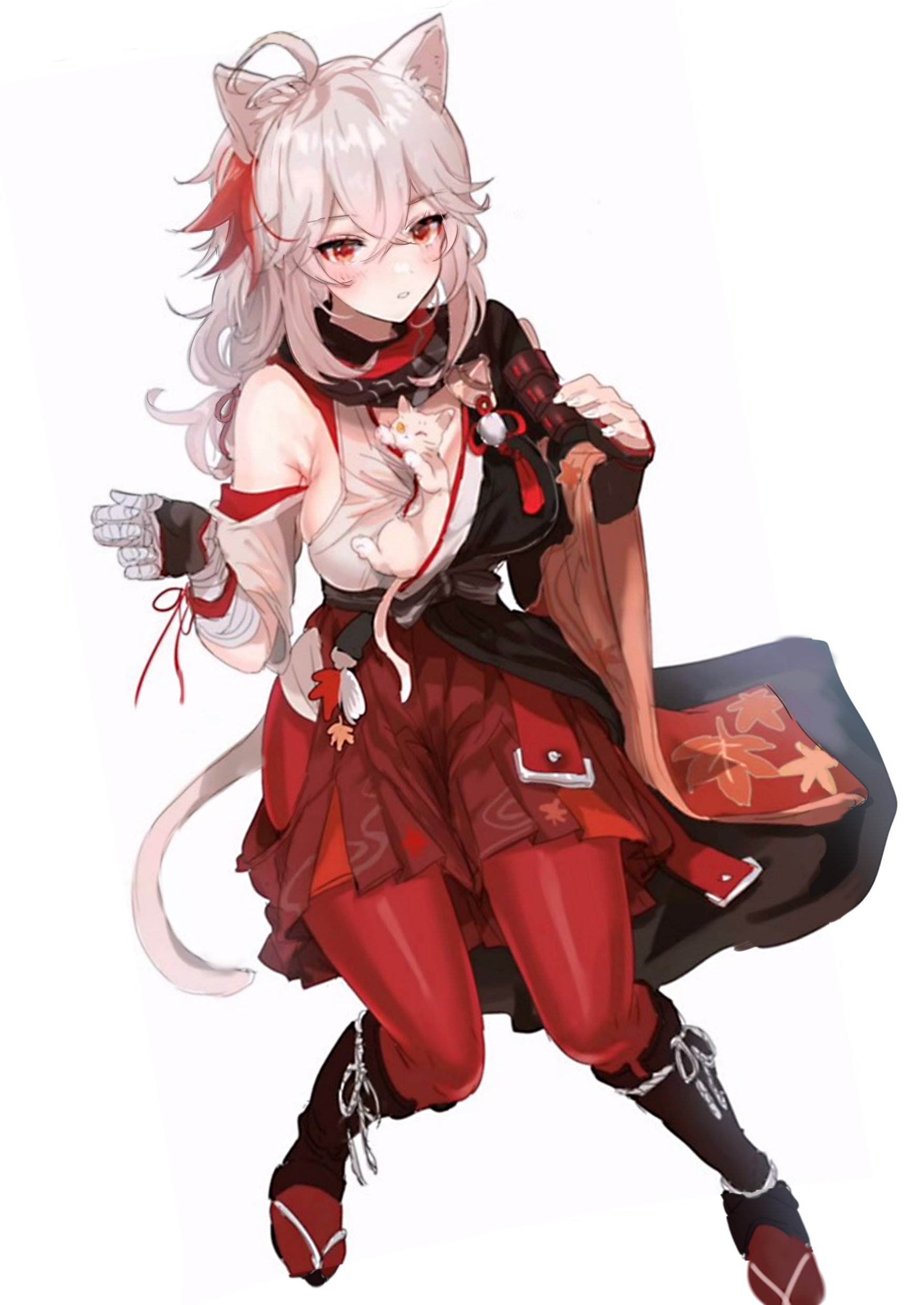 Safebooru - 1girl absurdres ahoge animal ears armor bandaged hand bandages bangs between breasts ...