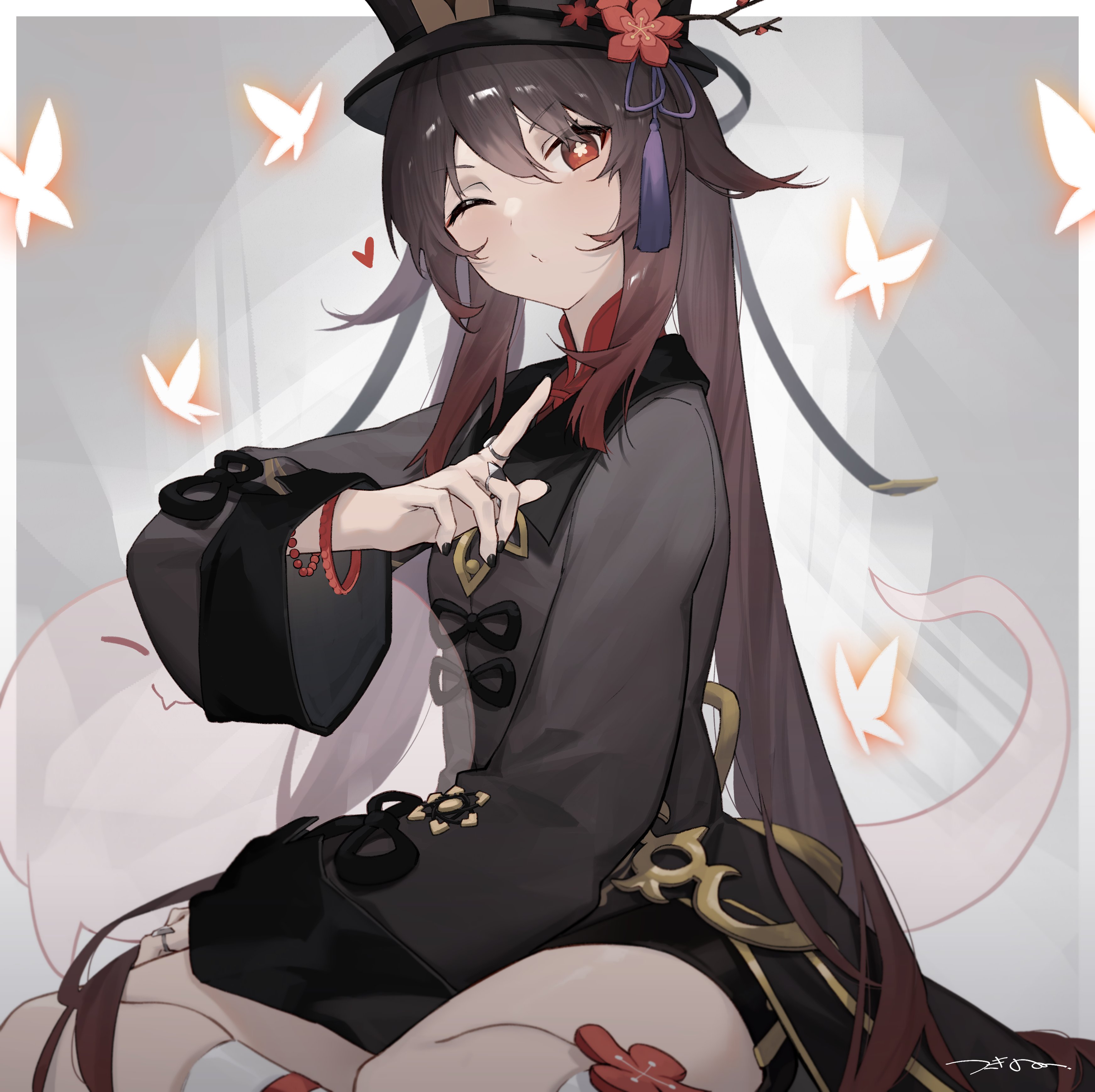 Safebooru - 1girl absurdres bead bracelet beads bike shorts black headwear black jacket black ...