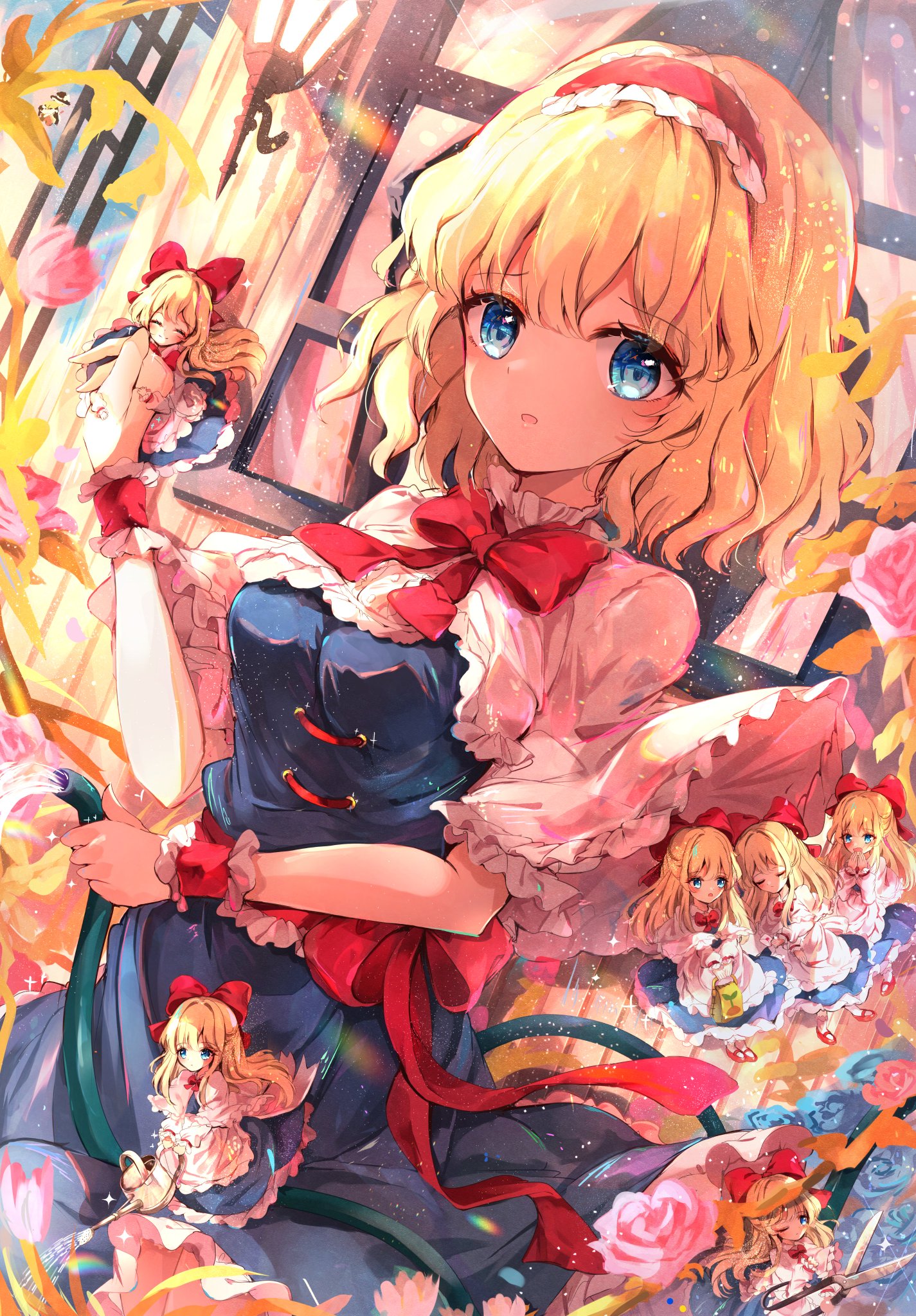 Safebooru - 1girl alice margatroid apron blonde hair blue dress blue eyes blush bow bowtie ...