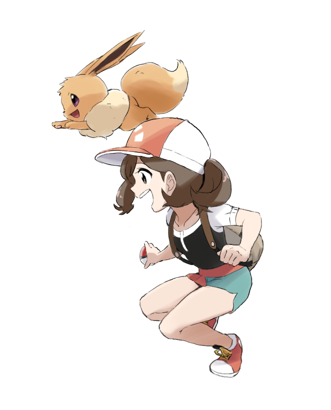 Safebooru - 1girl :d ayo (ayosanri009) backpack bag baseball cap brown eyes brown hair ...
