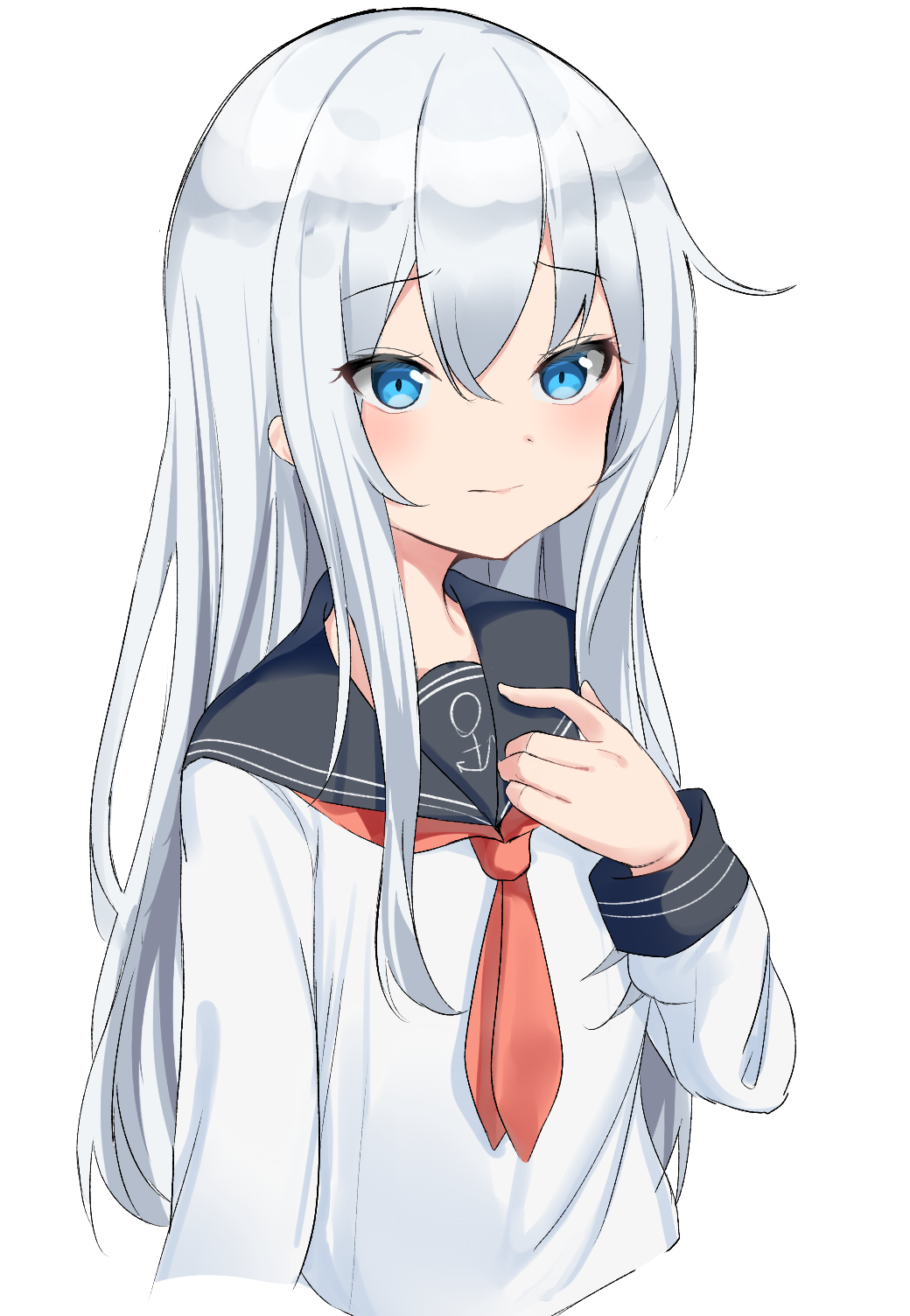 Safebooru - 1girl anchor symbol bangs black sailor collar blue eyes blush closed mouth cropped ...