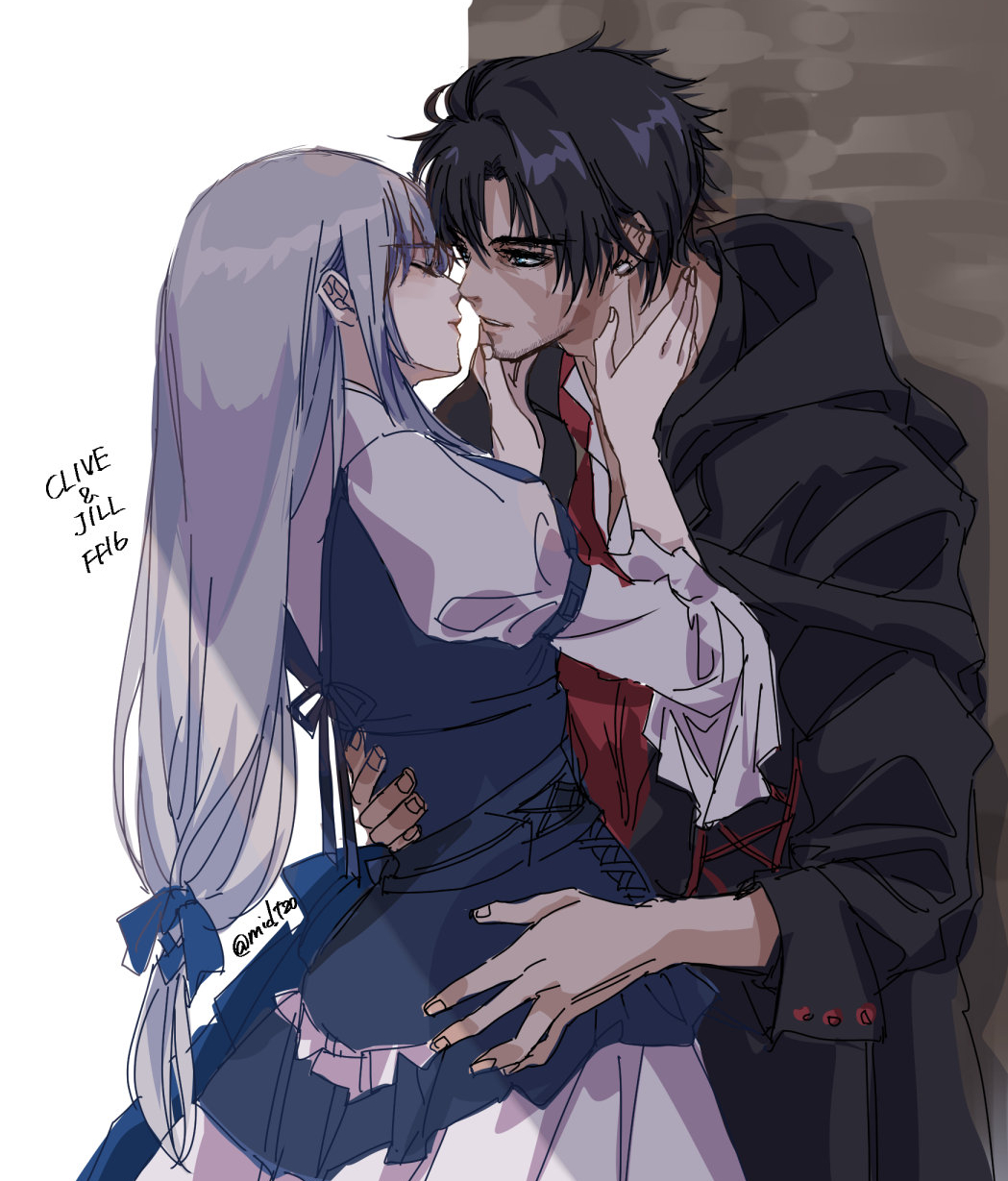 Safebooru - 1boy 1girl adapted costume alternate costume black hair blue vest braid clive ...