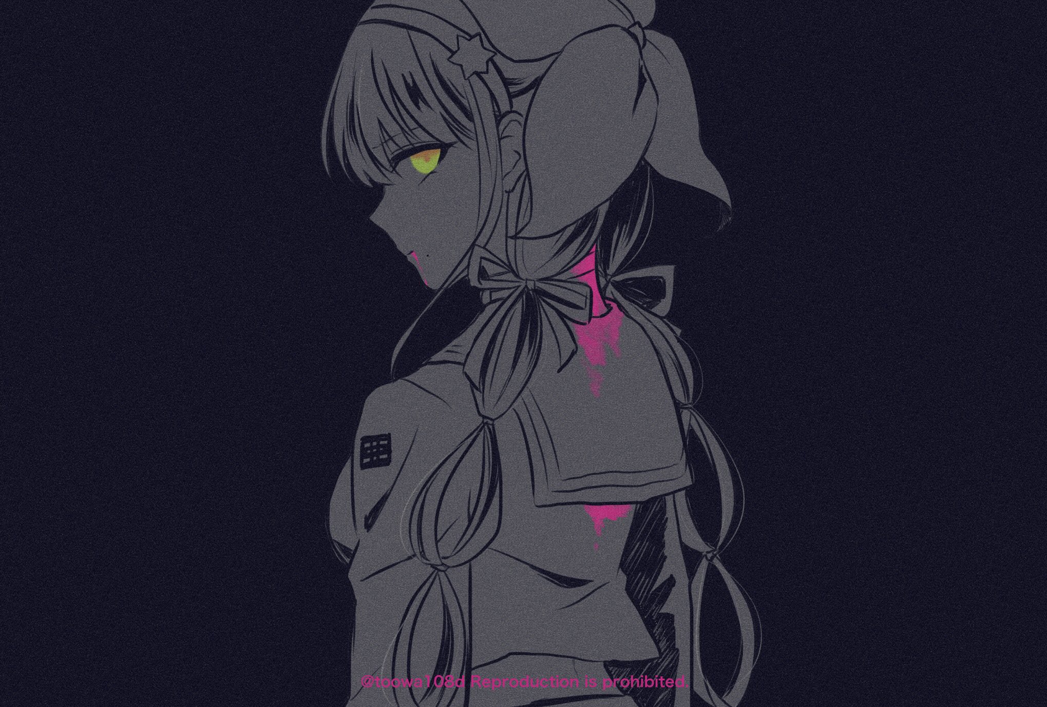 Safebooru - 108 (toowa) 1girl bangs black background blood bloody ...