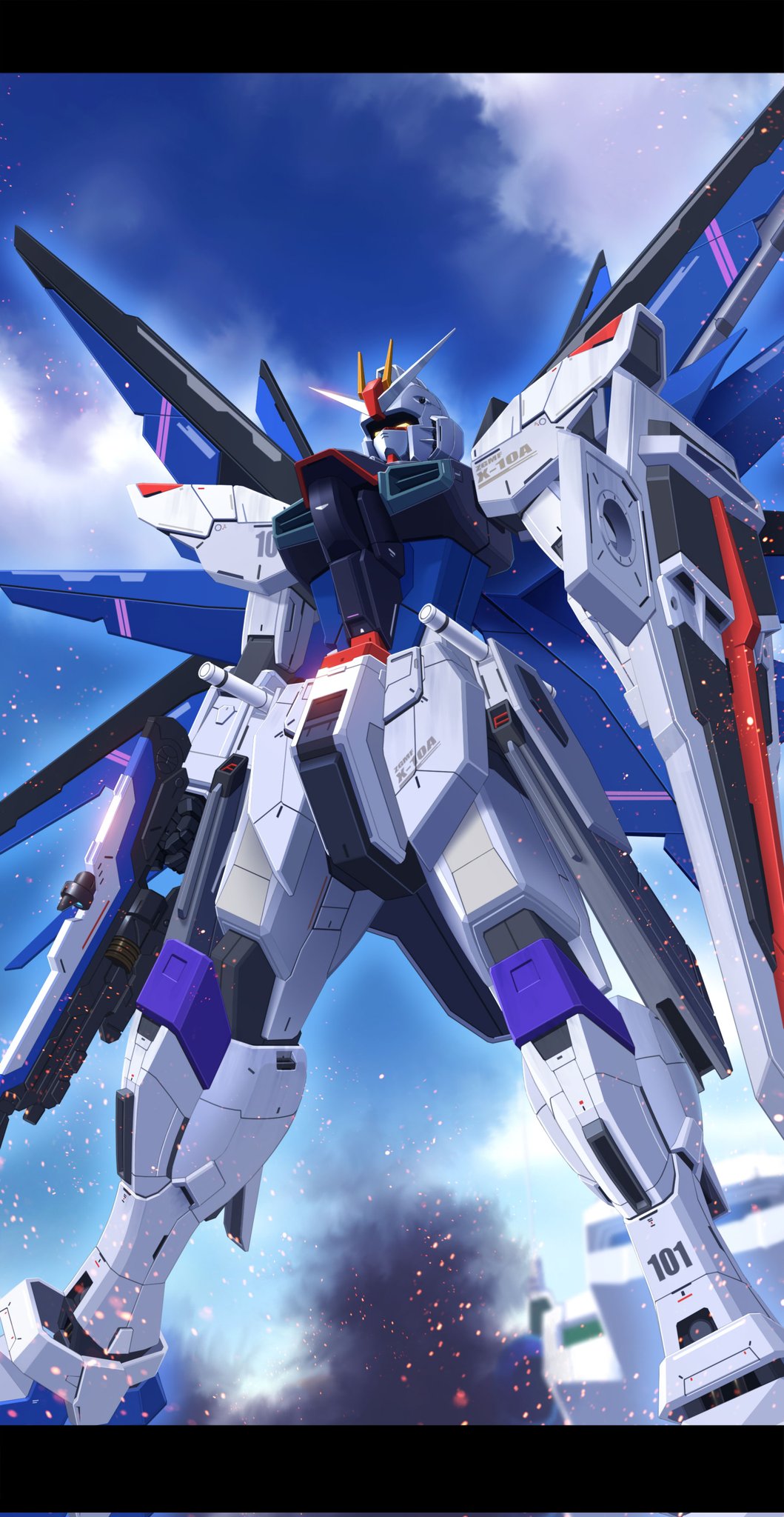 Safebooru - beam rifle clouds energy gun freedom gundam g.yamamoto gun ...