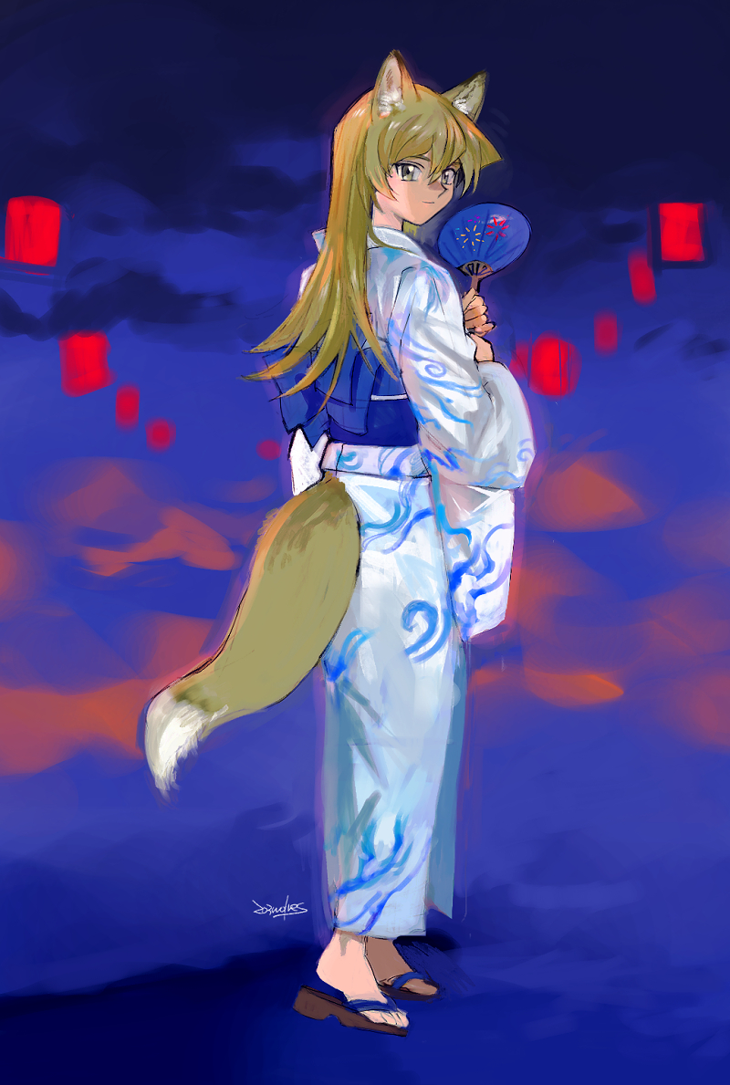Safebooru - 1girl 203wolves animal ears blonde hair japanese clothes ...