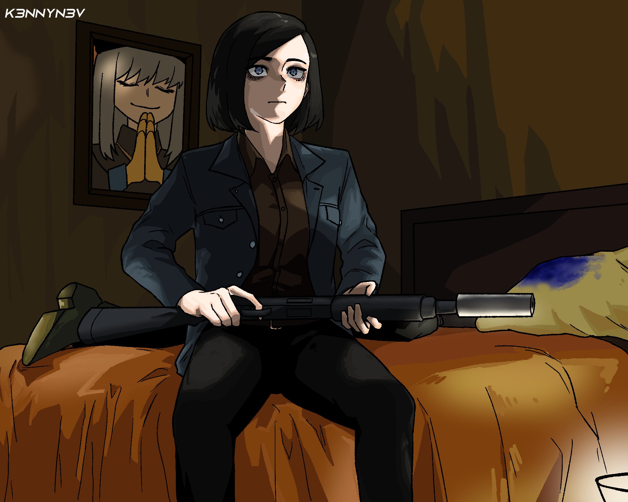 Safebooru - 2girls anton chigurh (no country for old men) artist name ...