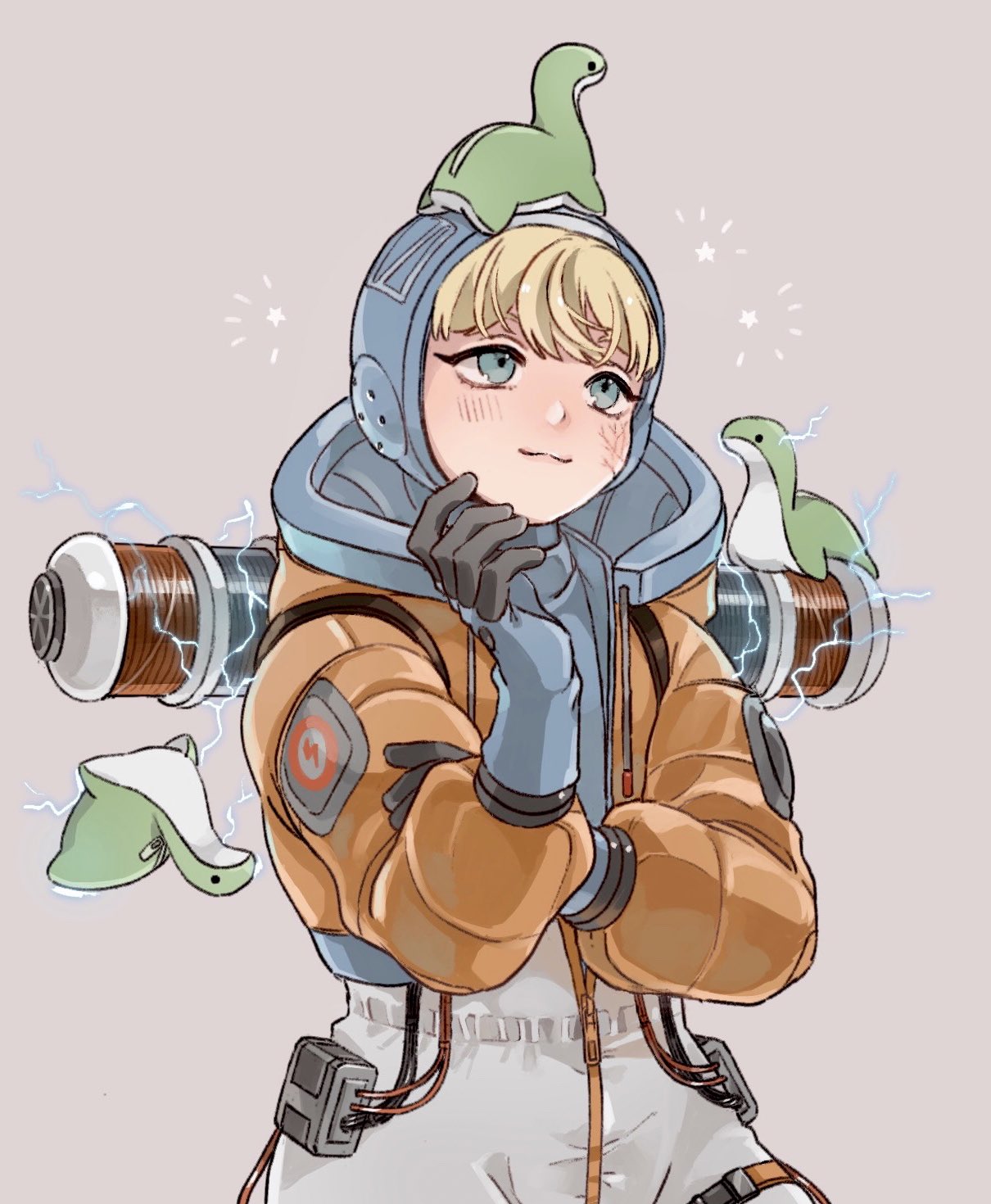 Safebooru - 1girl animification apex legends bangs blonde hair blue bodysuit blue eyes blue ...