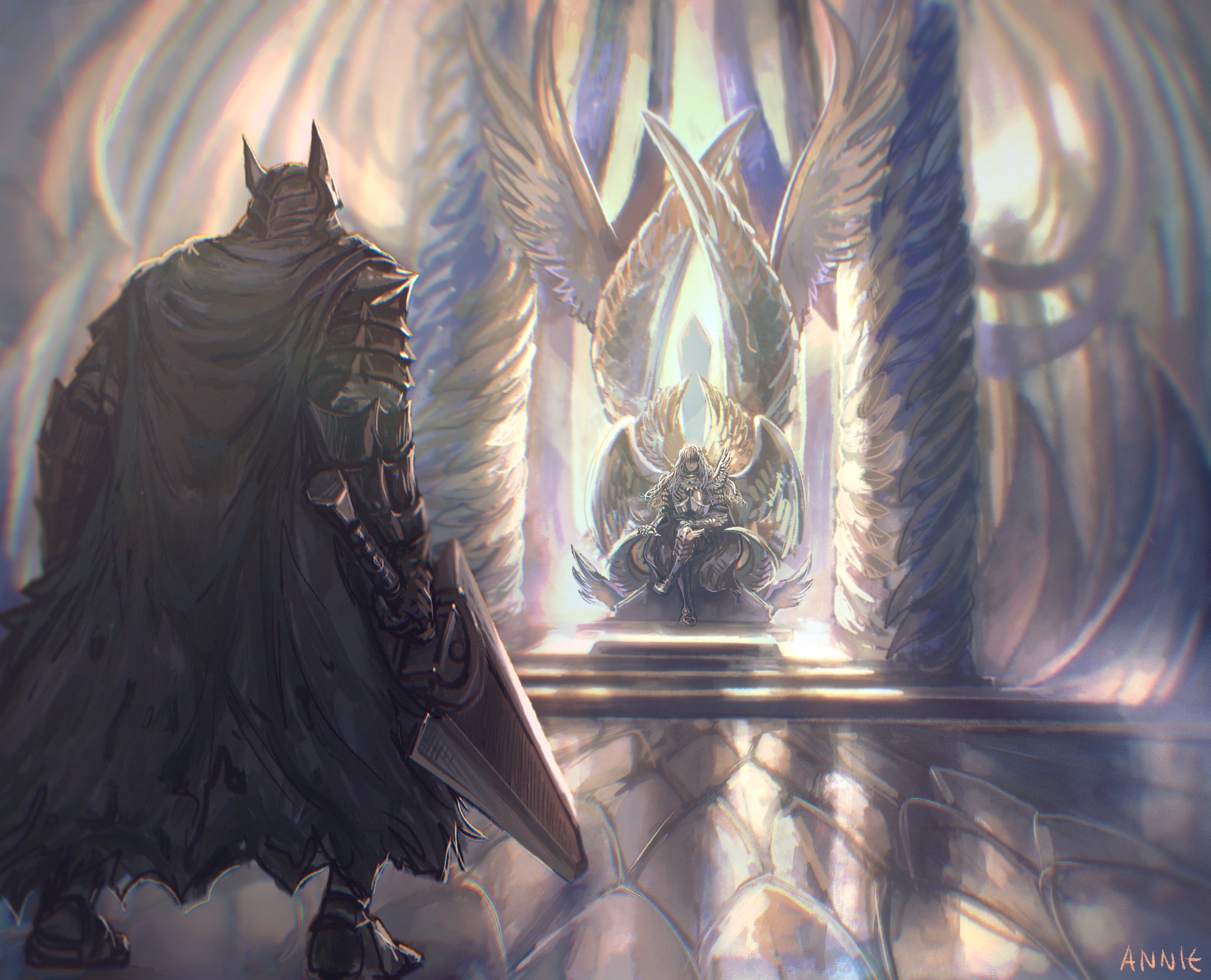 Safebooru - 2boys anniechromes armor berserk griffith (berserk) guts ...