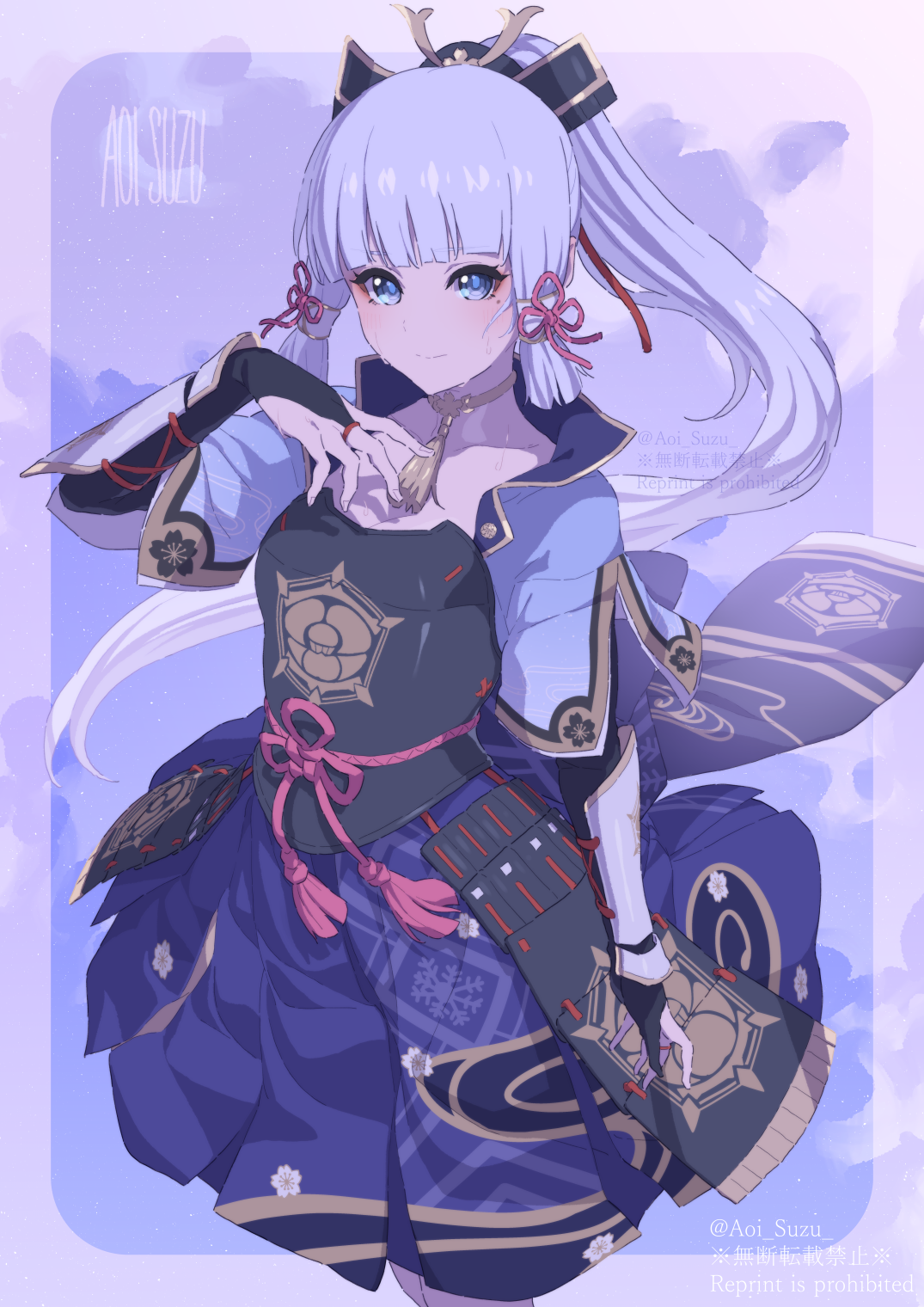 Safebooru - 1girl aoi suzu arm guards armor armored dress bangs blue dress blue eyes blue skirt ...