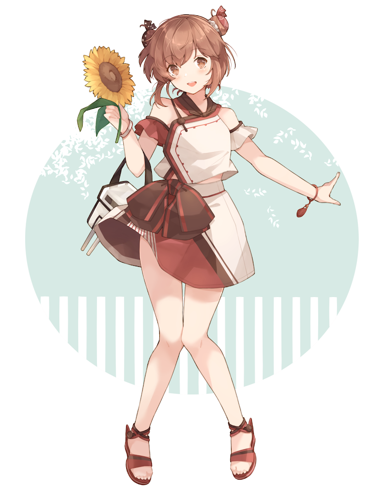 Safebooru - 1girl barefoot blush brown eyes brown hair double bun ...
