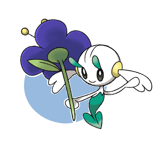 Safebooru - arm up black eyes blue flower closed mouth floette floette ...