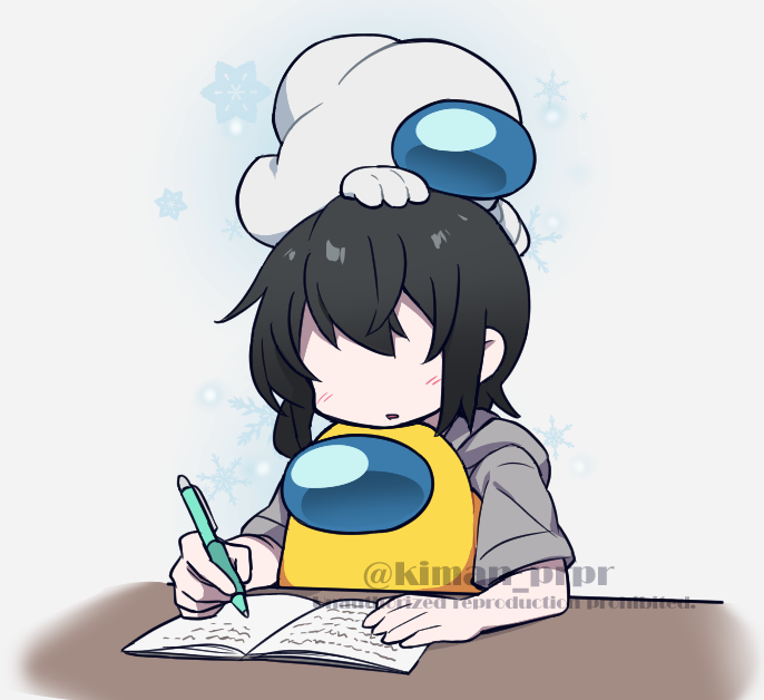 Safebooru - 1other ambiguous gender among us bangs black hair grey ...