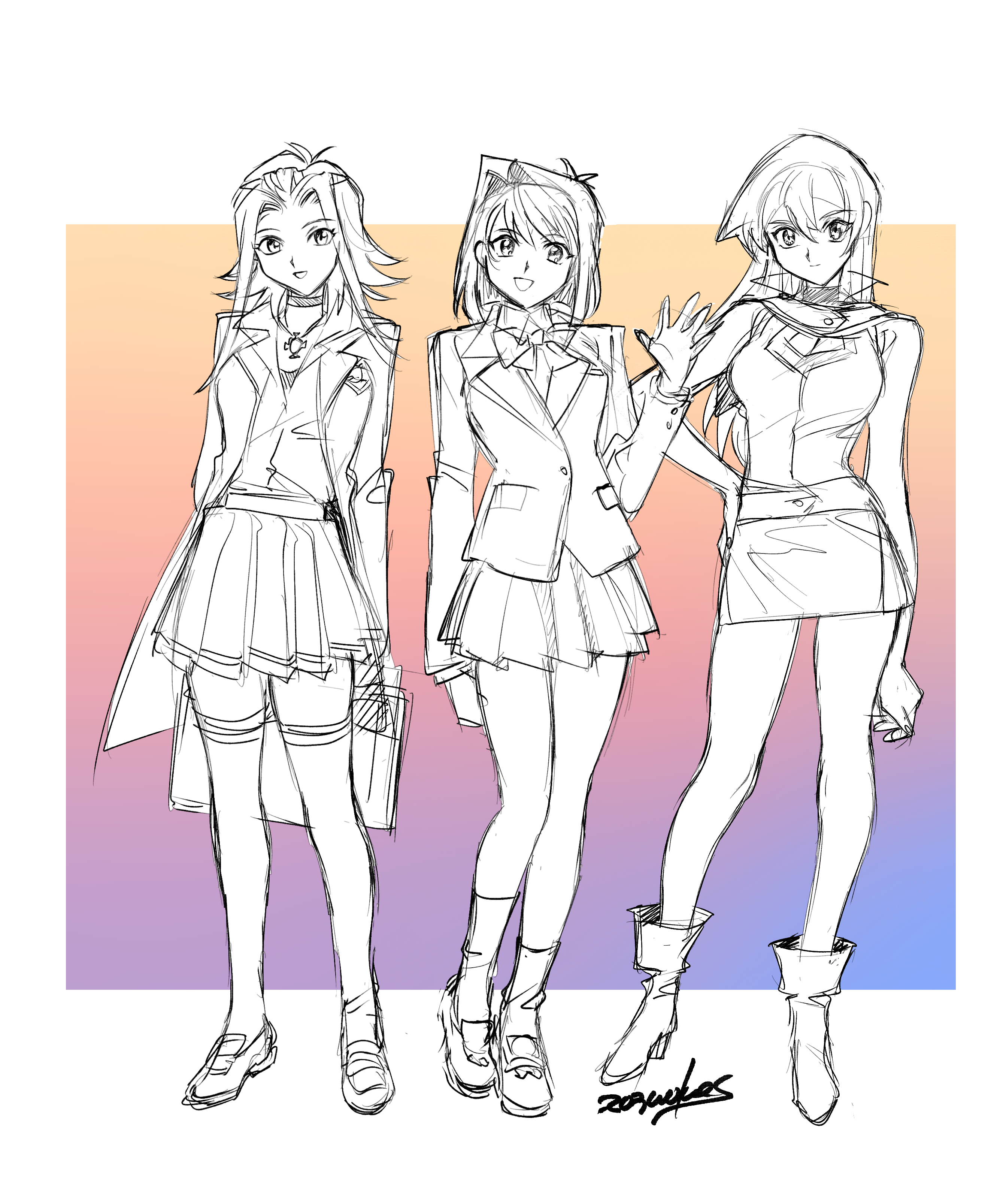 Safebooru - 203wolves 3girls duel academy uniform (yu-gi-oh! gx) full ...