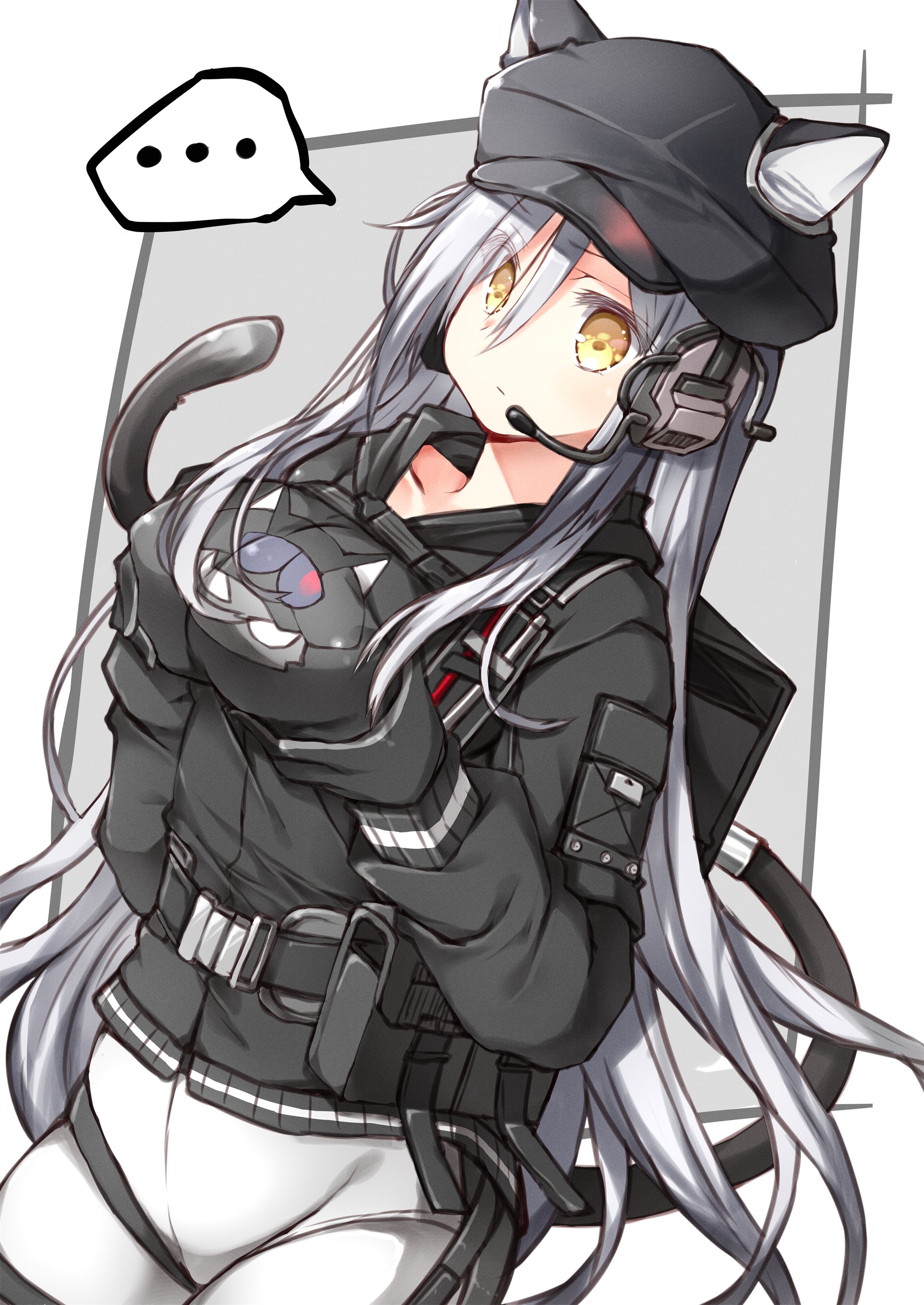 Safebooru - 1girl absurdres animal ears arknights black gloves black jacket cabbie hat cat ears ...