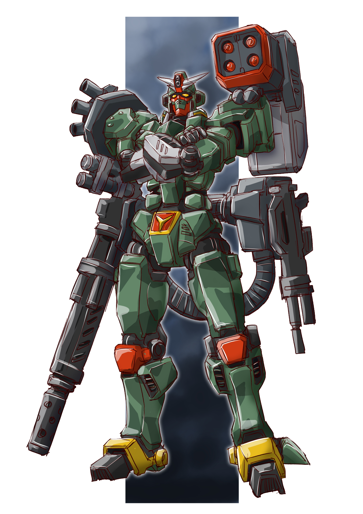 Safebooru - chain gun command gundam crossed arms gundam highres ...