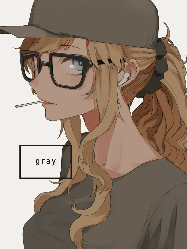 Safebooru 1girl Airpods Aqua Eyes Bespectacled Black Framed Eyewear 7747