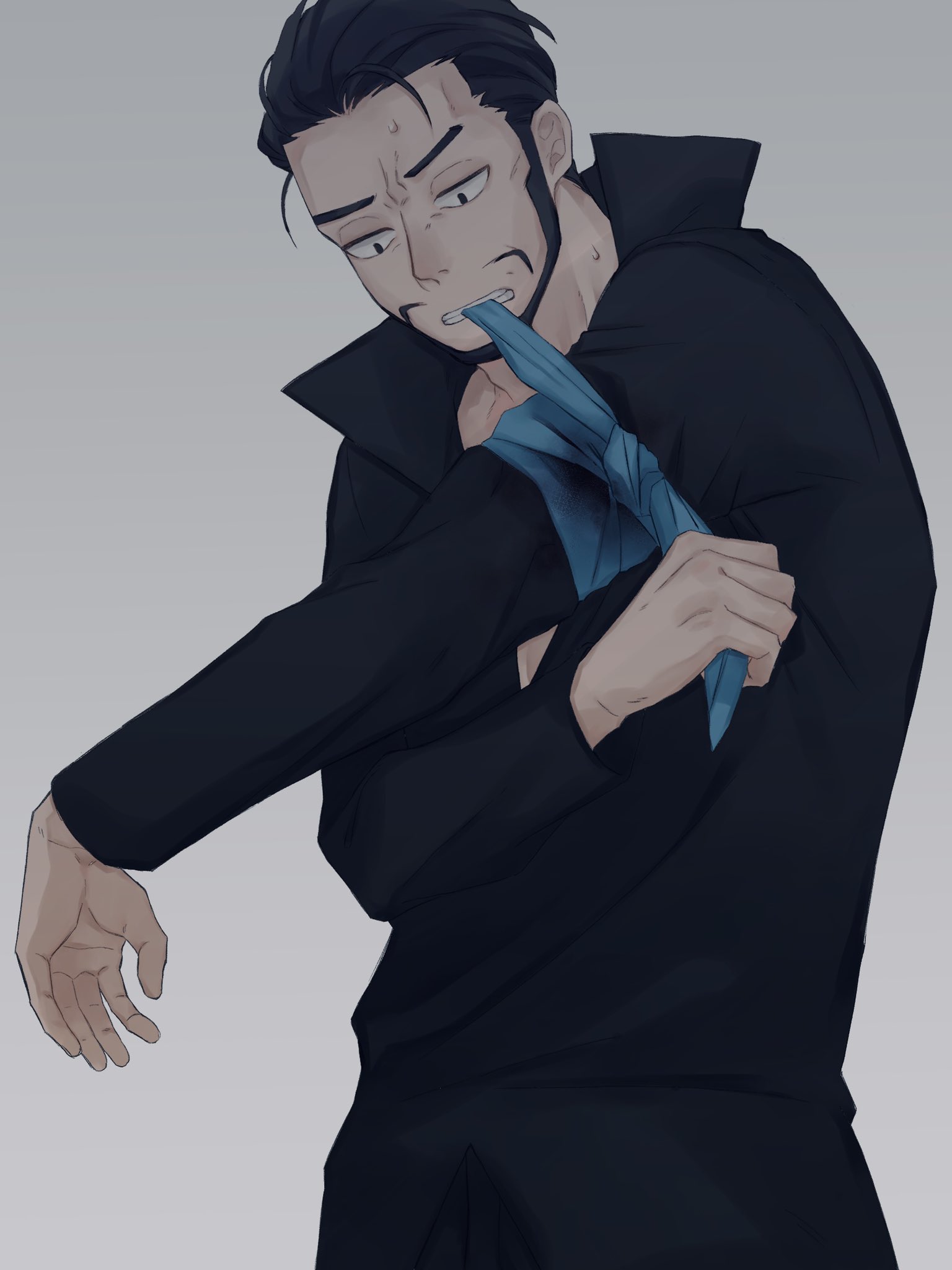 Safebooru - 1boy archie (pokemon) beard black eyes black hair black ...