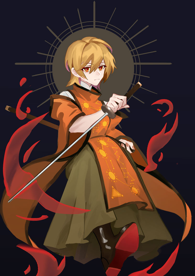 Safebooru - 1girl :| ahoge alternate hairstyle arong aura blonde hair ...