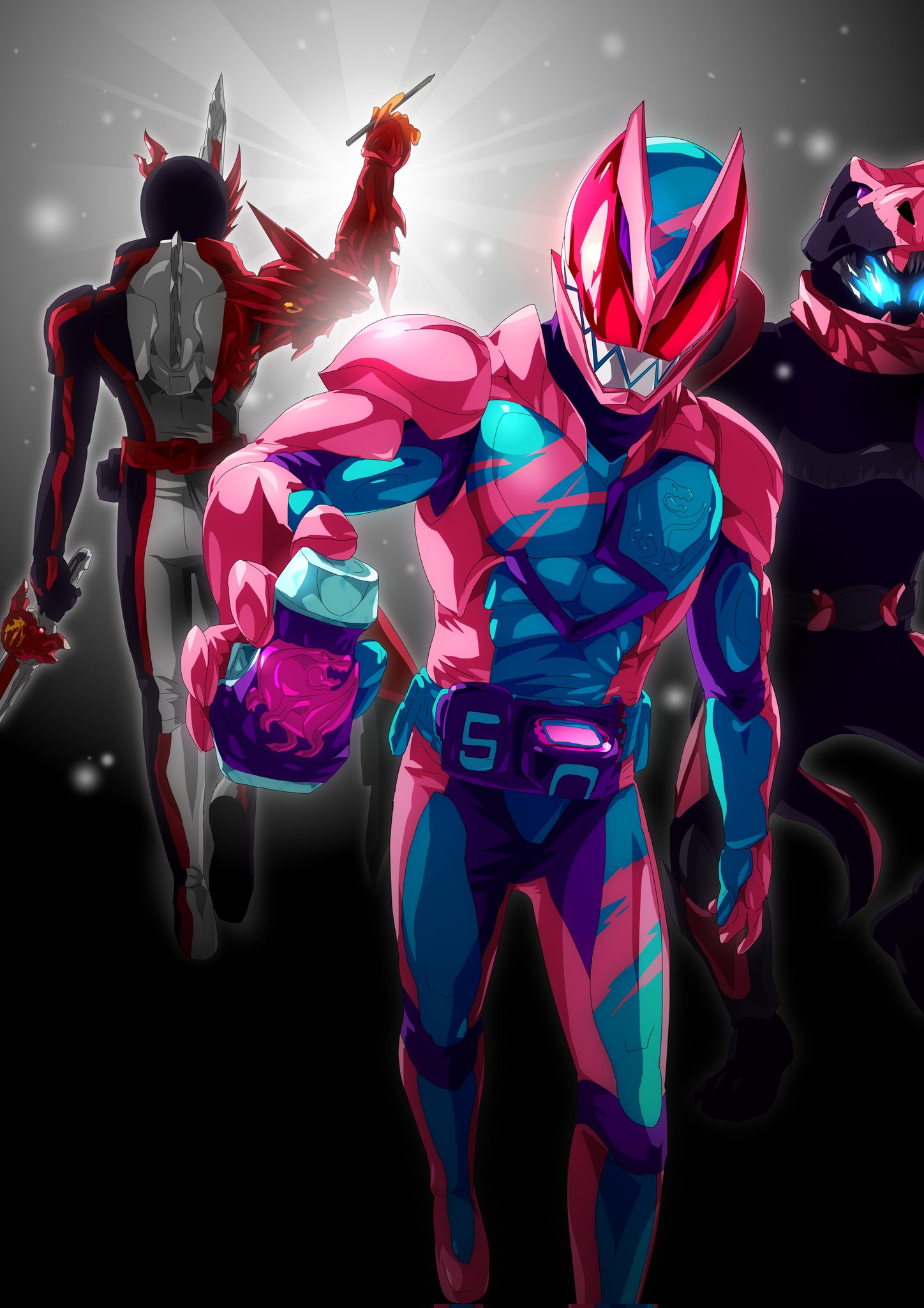 Safebooru - 3boys belt brave dragon highres holding holding pen holding ...