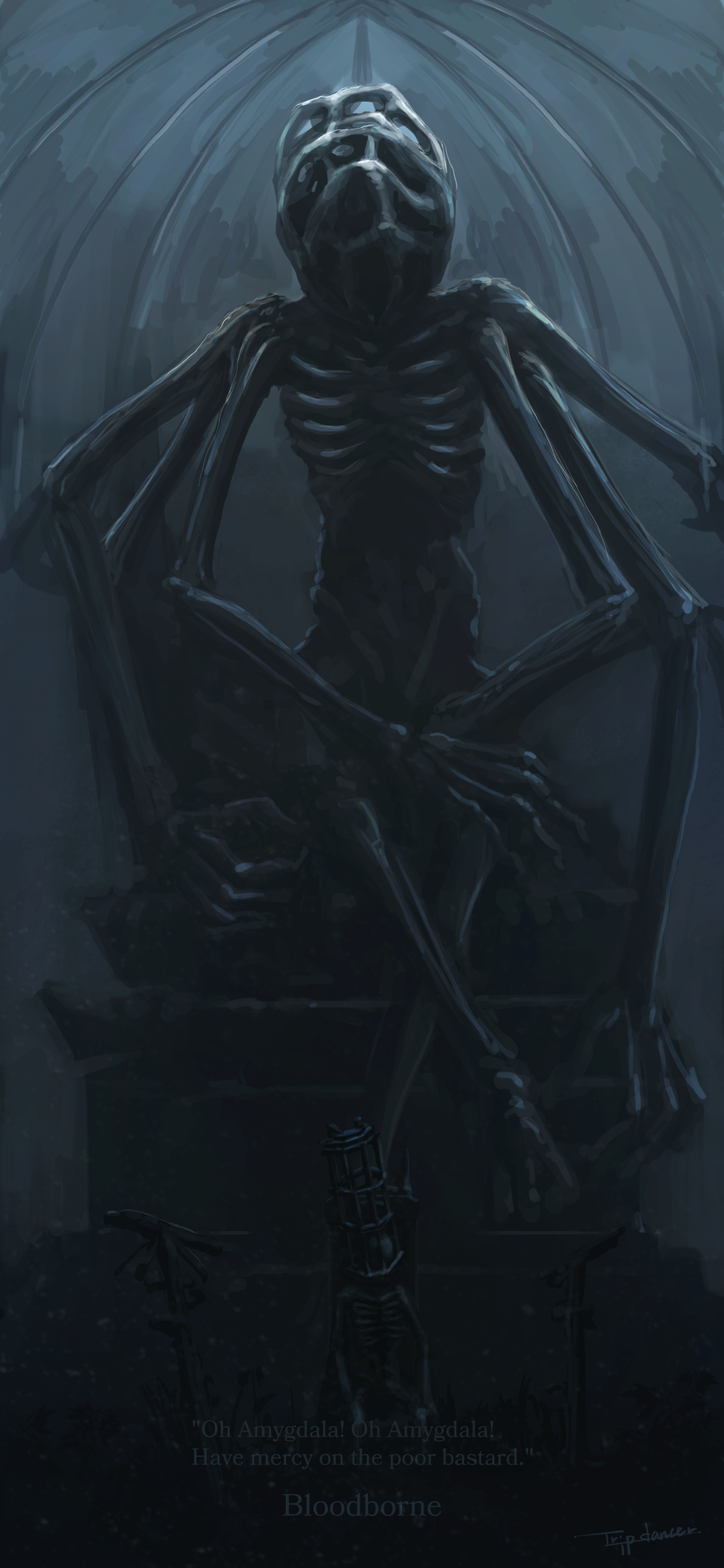 Safebooru - absurdres amygdala artist name bloodborne cage chair ...