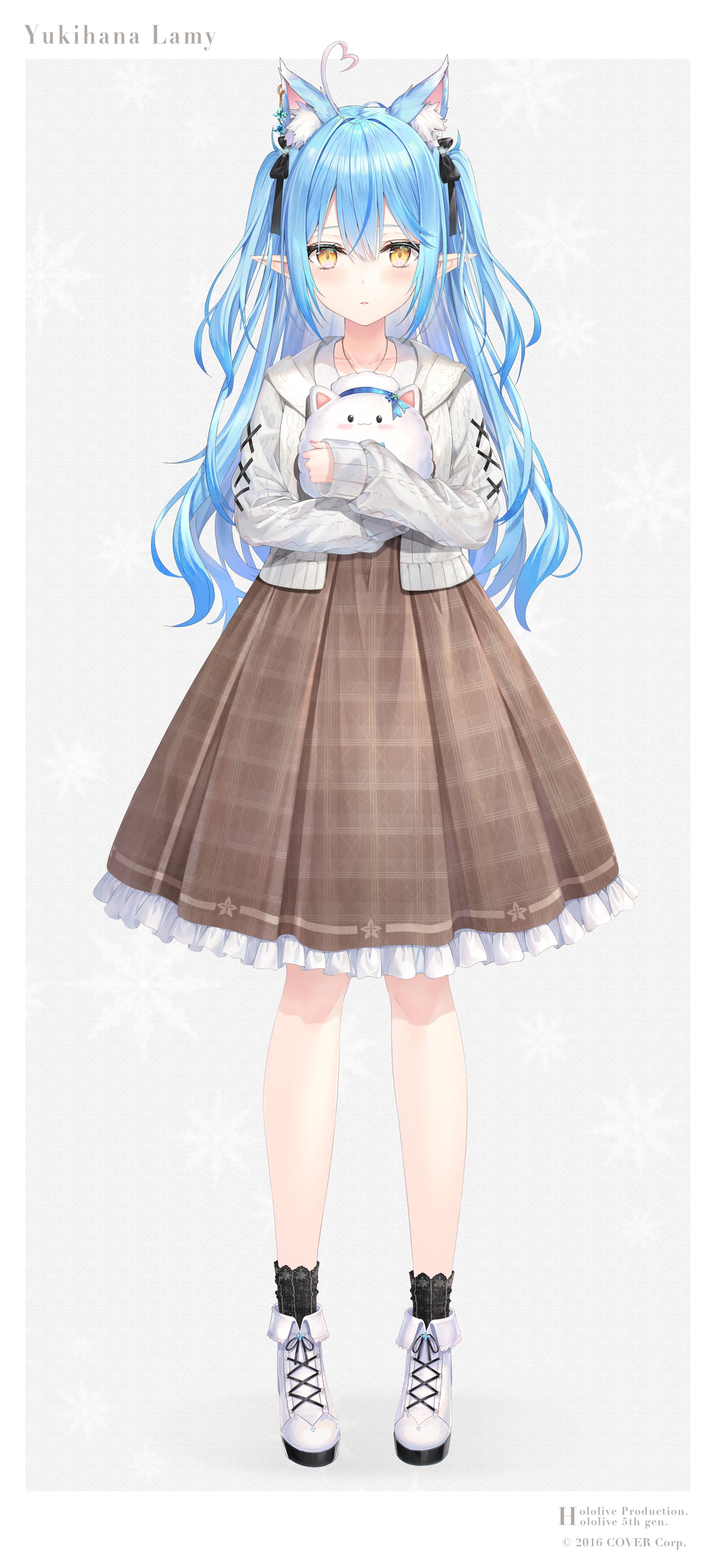 Safebooru - 1girl absurdres ahoge animal ear fluff animal ears bangs black bow black legwear ...