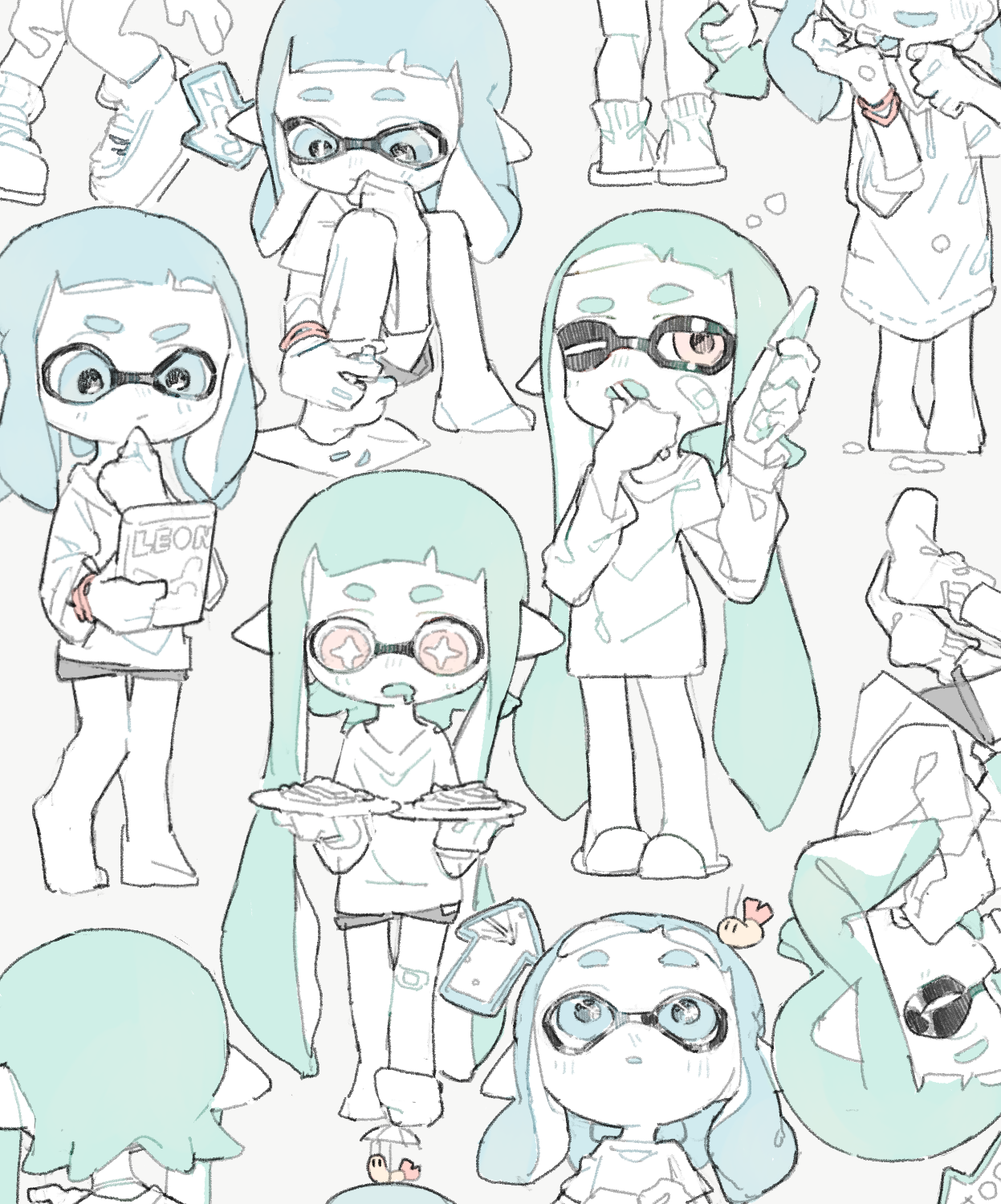 Safebooru - + + aspara bandages blue eyes blue hair book food full body ...