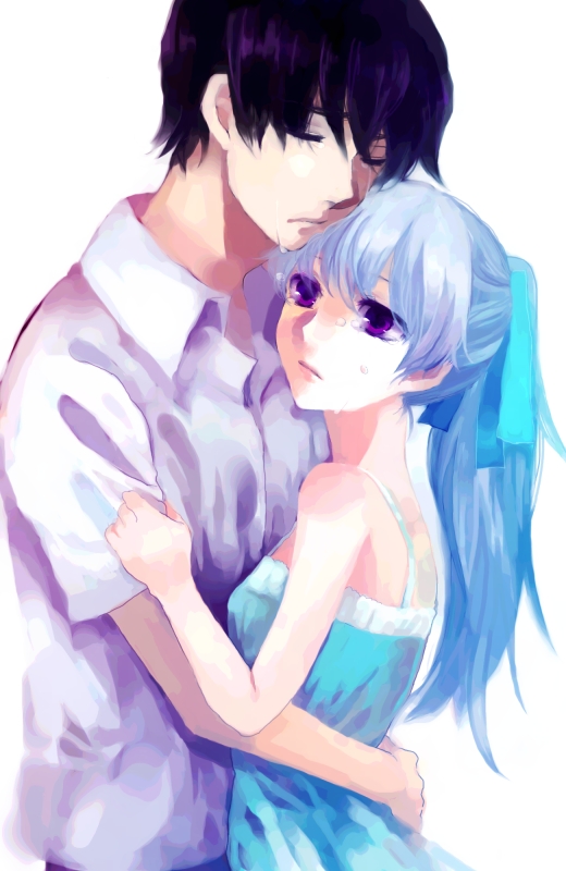 Safebooru 1girl Black Hair Closed Eyes Couple Darker Than Black Dress 4125