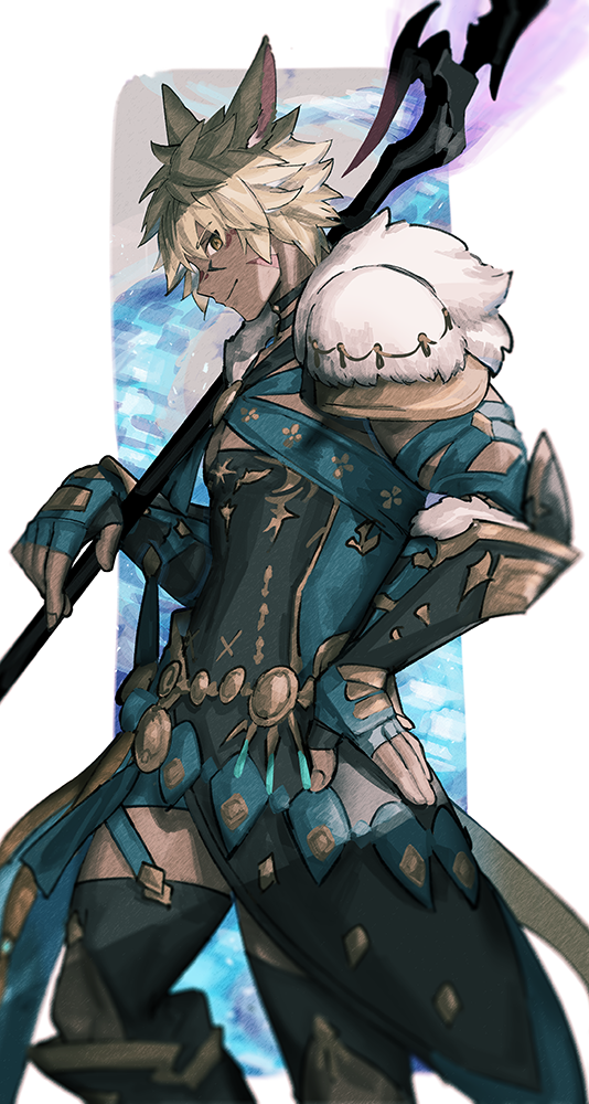 Safebooru - 1boy animal ears armor avatar (ffxiv) black coat black ...