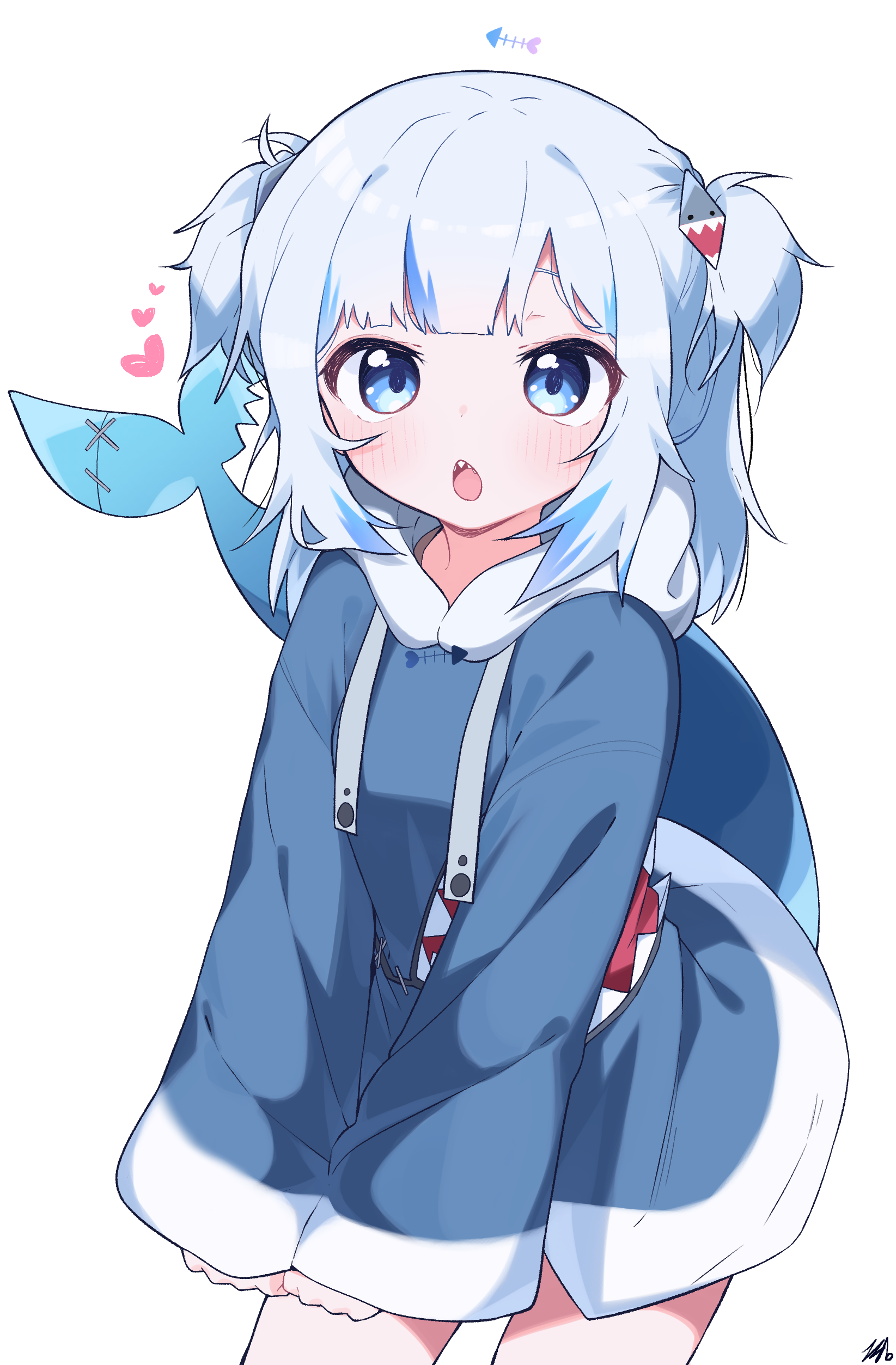 Safebooru - 1girl absurdres bangs blue eyes blue hair blue hoodie commentary drawstring eyebrows ...